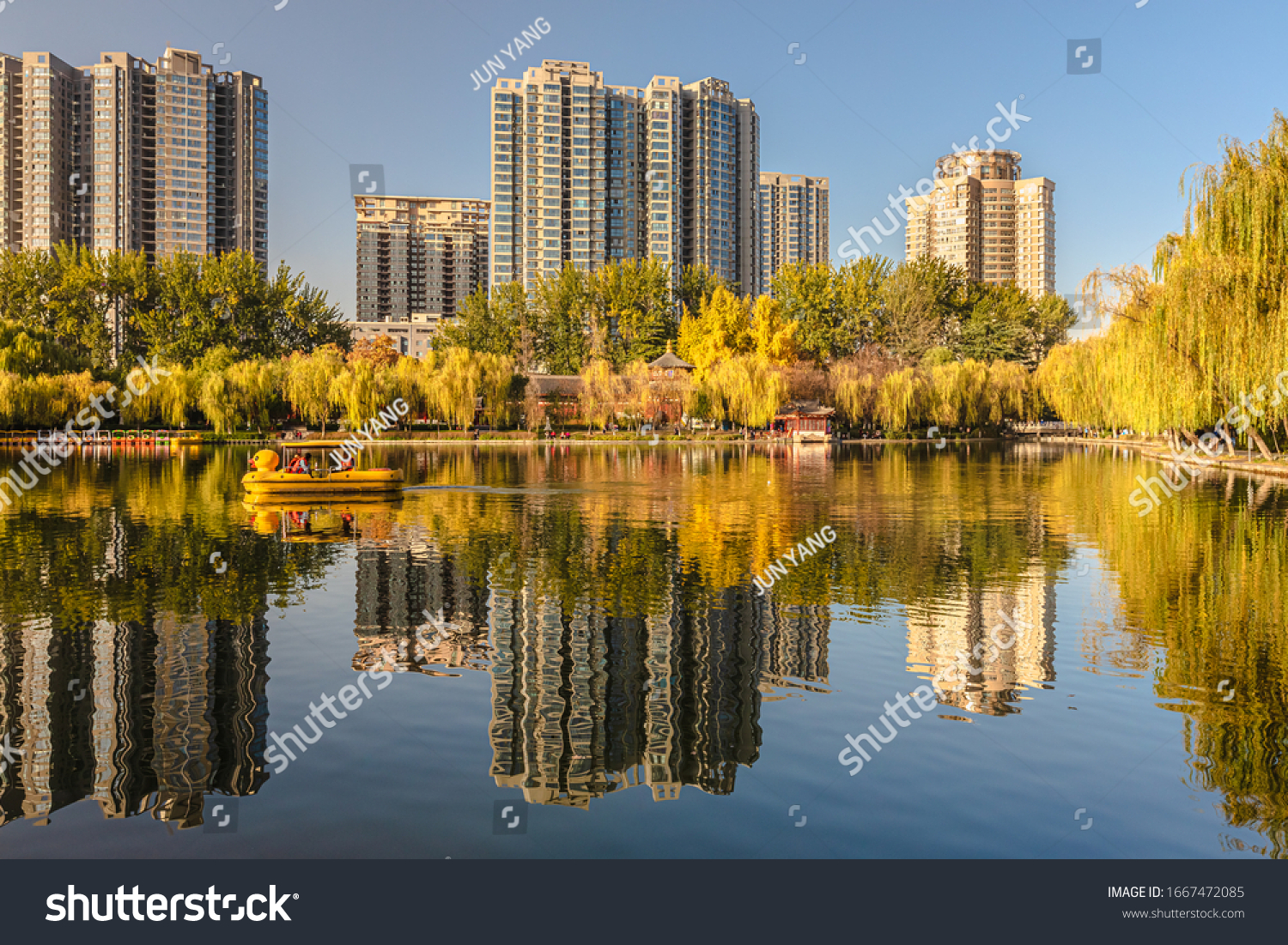 In November 2019 the winter scenery of Xingqing Palace Park Xi'an ...