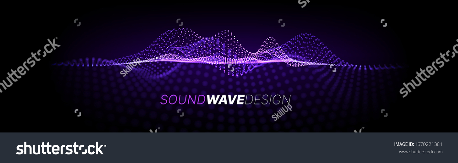Music Abstract Background. Particles Equalizer Sound Wave Big Data ...