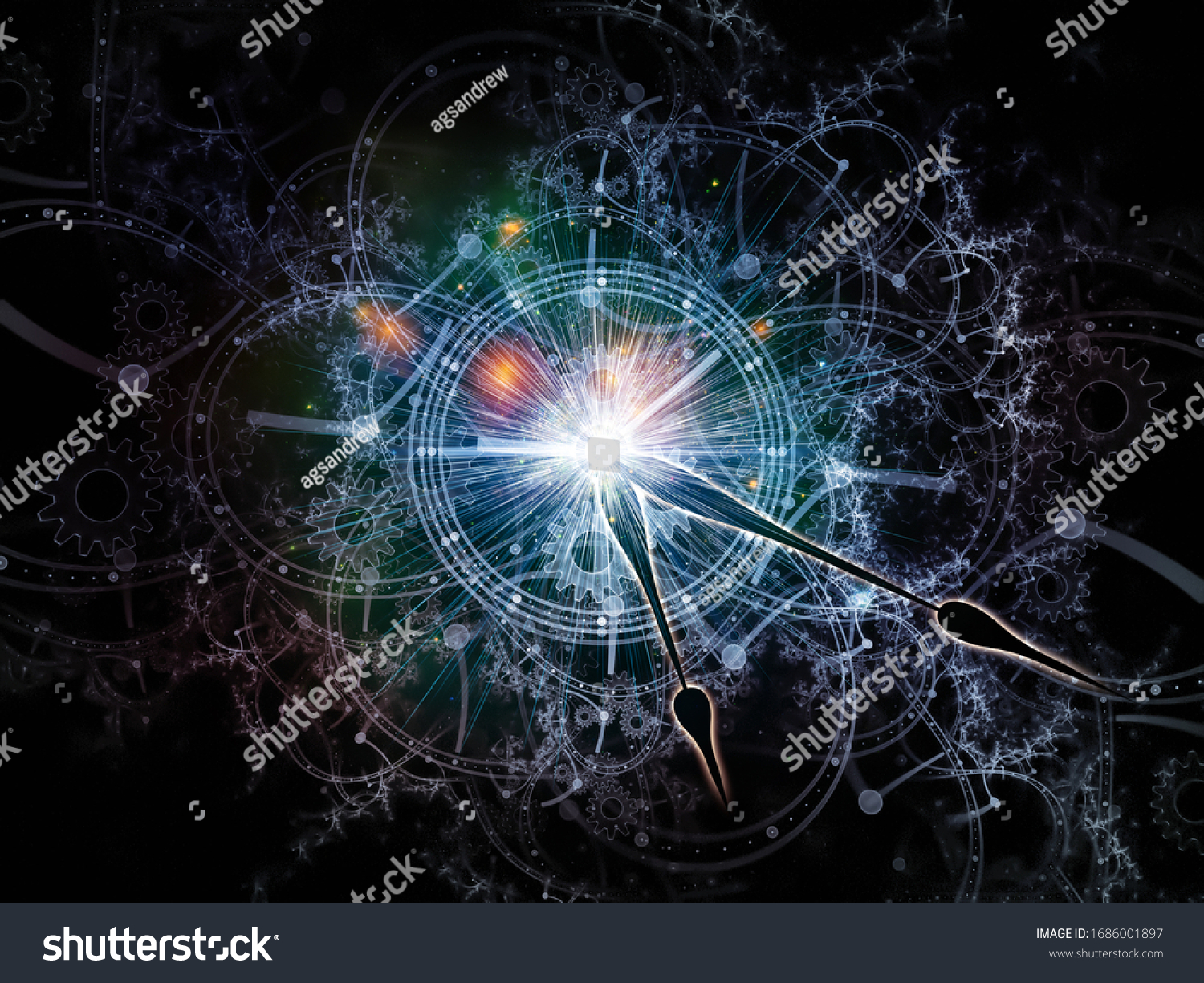 Time Relativity. Faces of Time series. Design composed of clock dials ...