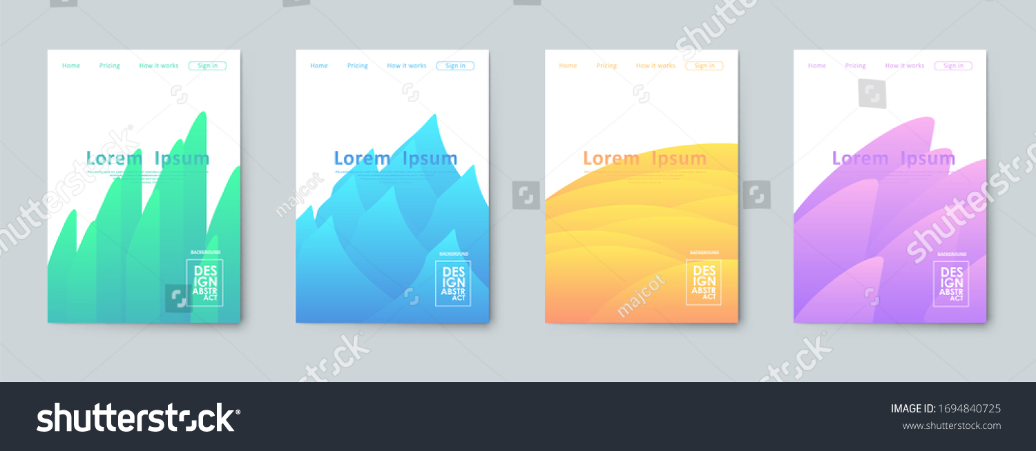Modern abstract covers set. Abstract colorful curve line. Cool gradient ...