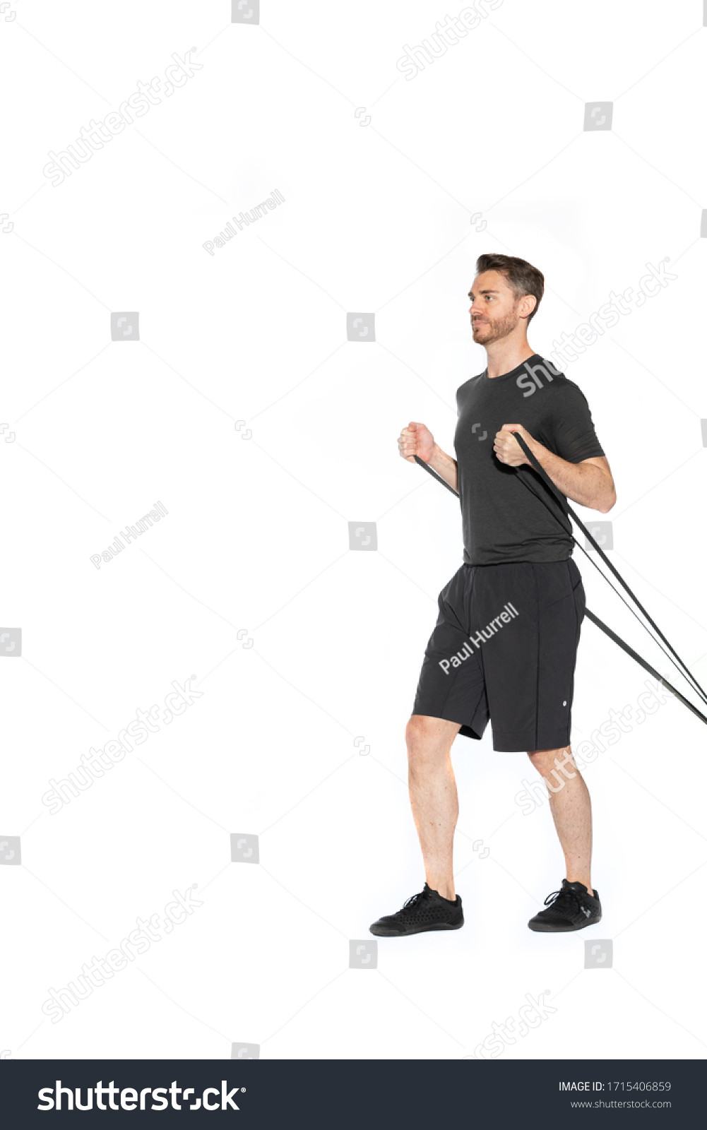 Banded Bicep Curl Gym Exercise Image 2_站酷海洛_正版图片_视频_字体_音乐素材交易平台_站酷旗下品牌