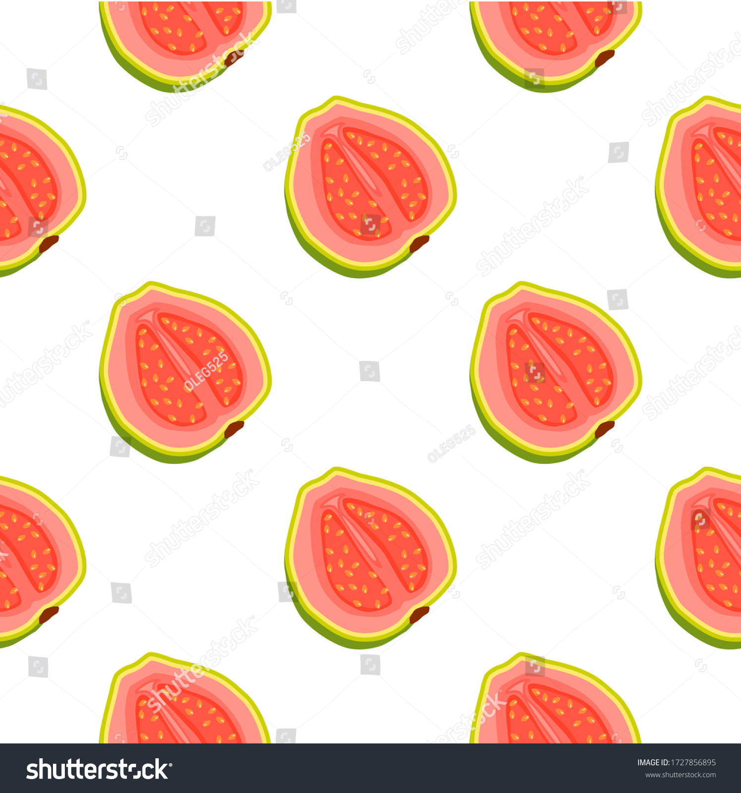 Illustration on theme big colored seamless guava bright fruit pattern ...