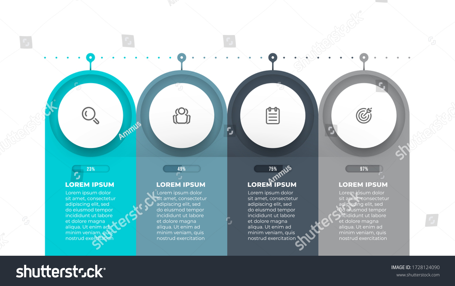Business infographic template. Timeline process chart design with icons ...