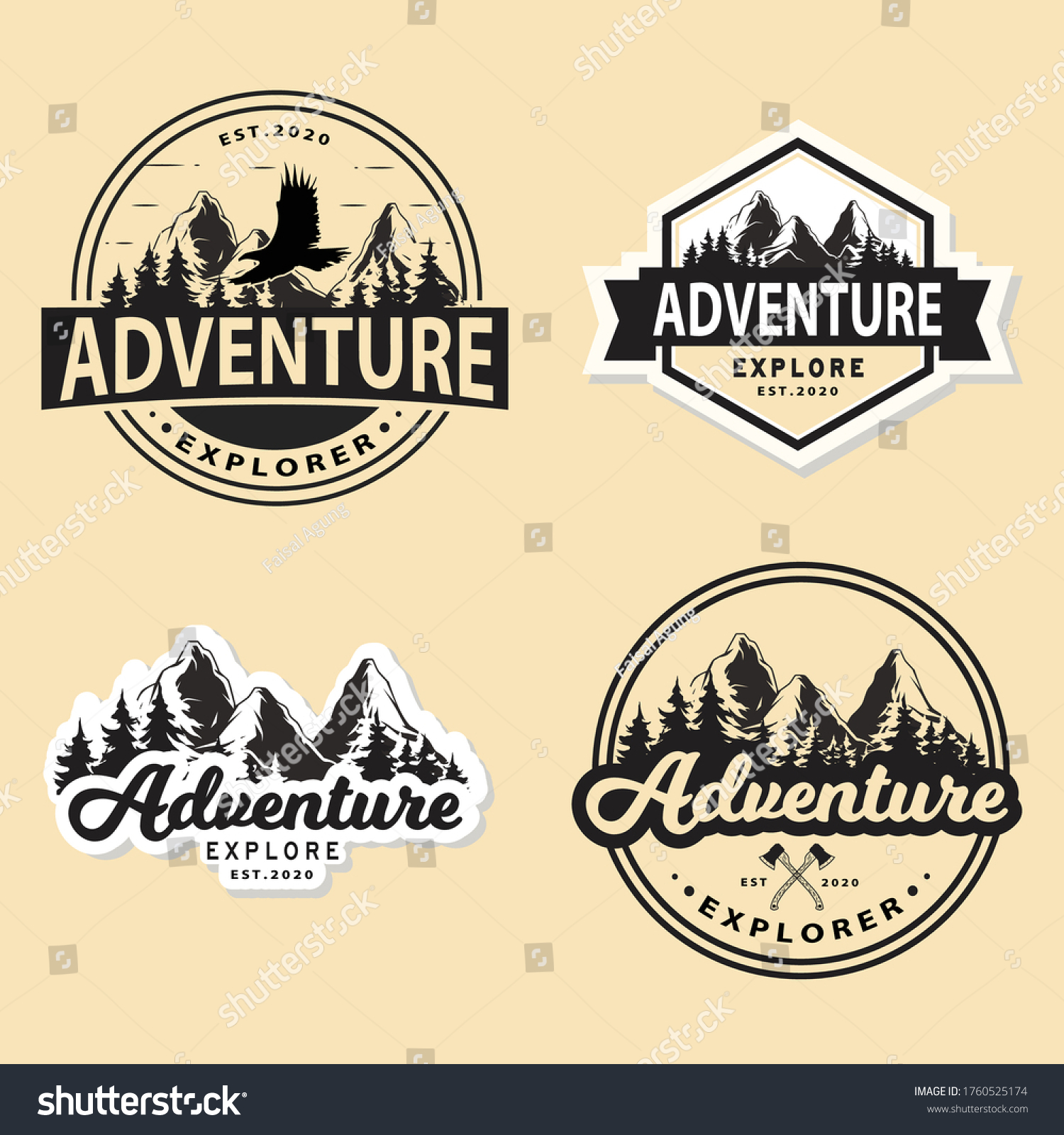 adventure explorer logo concept. adventure logo template with mountain ...