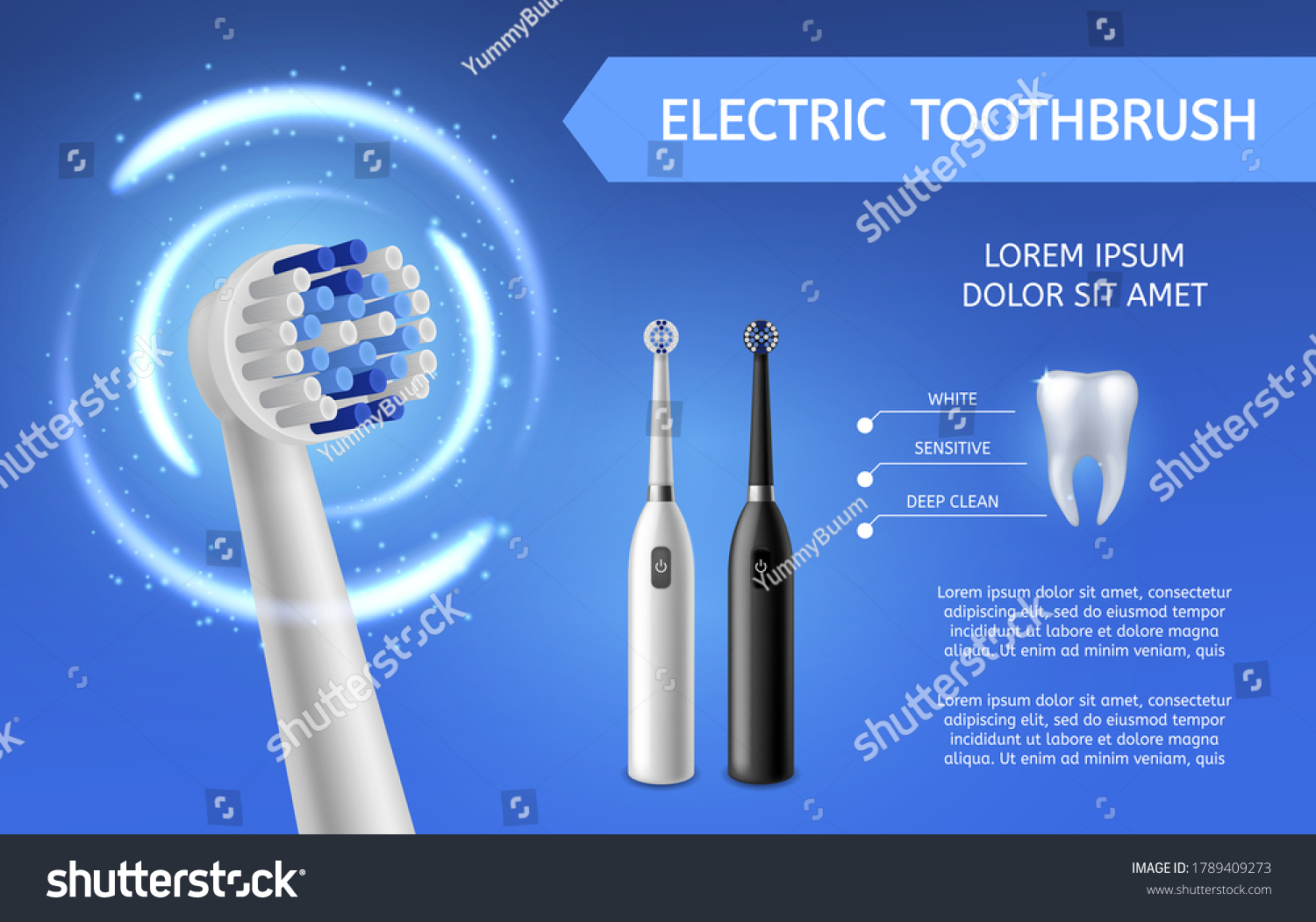 Electric toothbrush. Fresh teeth cleaning with electric black or white ...