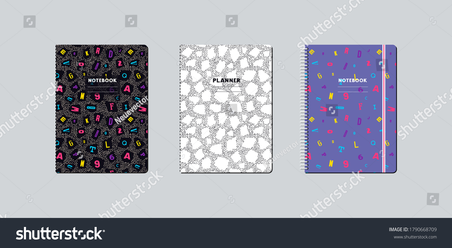 Artistic notebook covers design. Spotted pattern with letters_站酷海洛_正版图片 ...