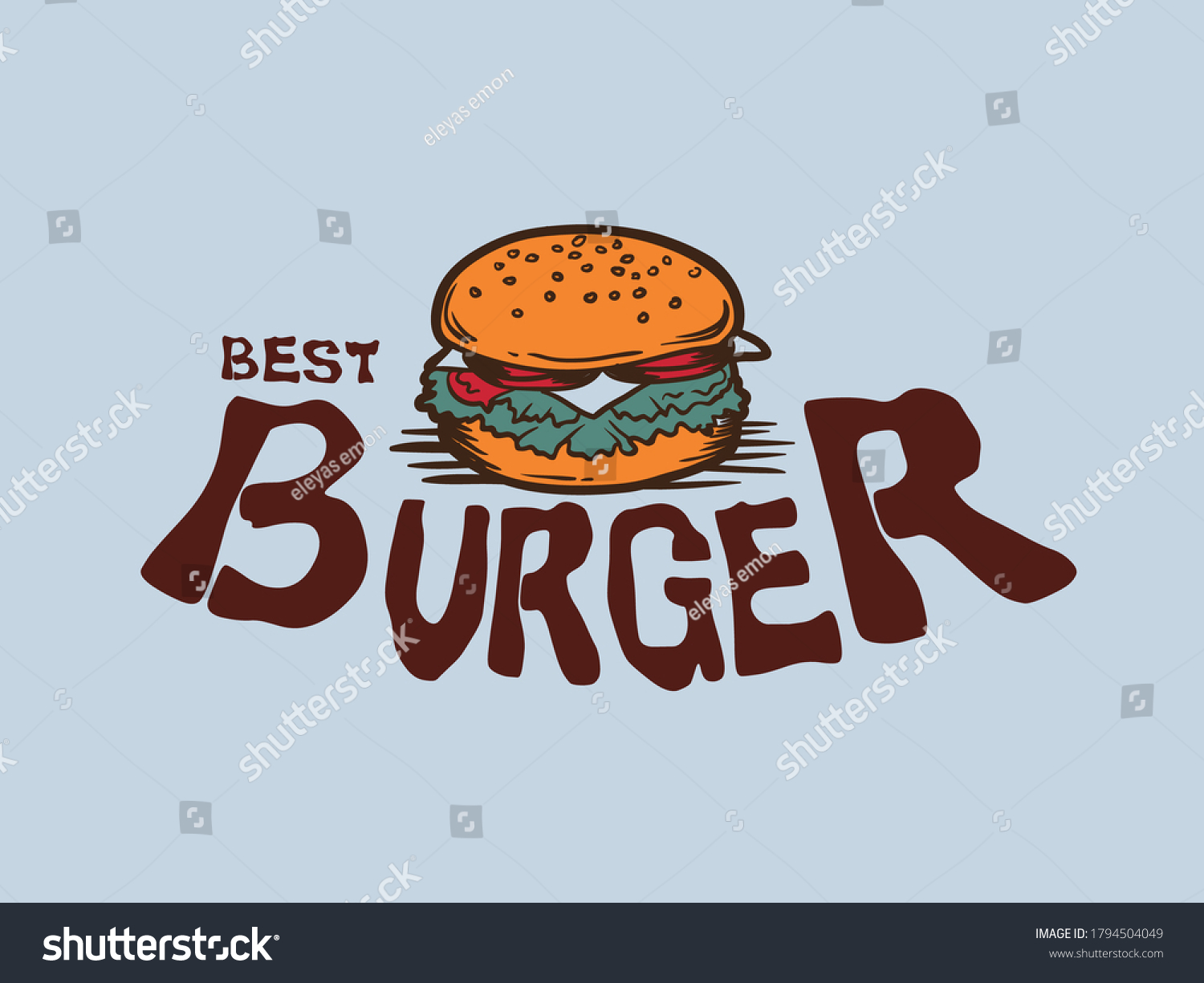 Burger logo design.burger vector illustration logo.fast food delicious ...