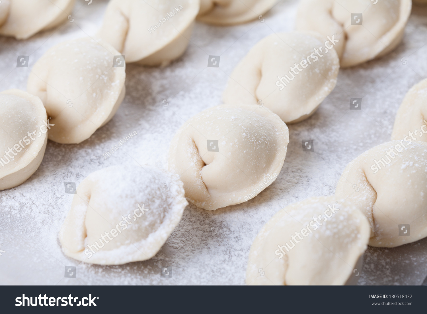 Raw uncooked freshly made meat dumplings - russian pelmeni - closeup ...