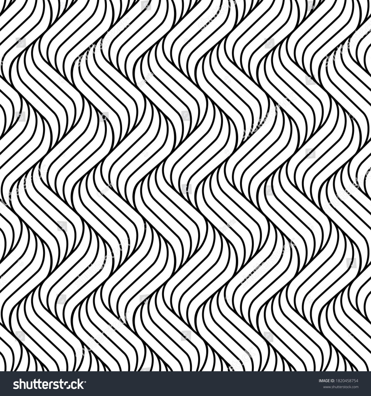 Seamless pattern. Background wavy line. Waves texture. Intricate pipple ...