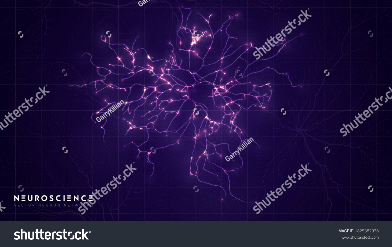 Neuron system complex model. Neural net structure. Research of the ...