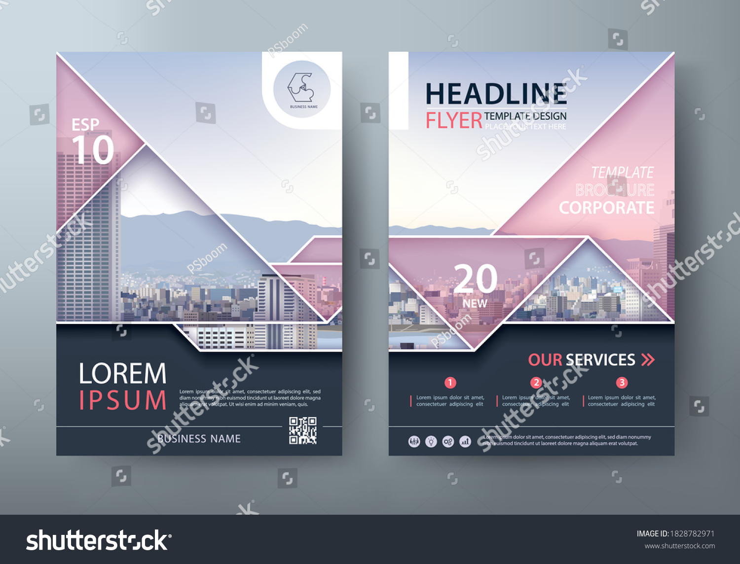 Flyer design Leaflet cover presentation book cover template vector._站酷海 ...