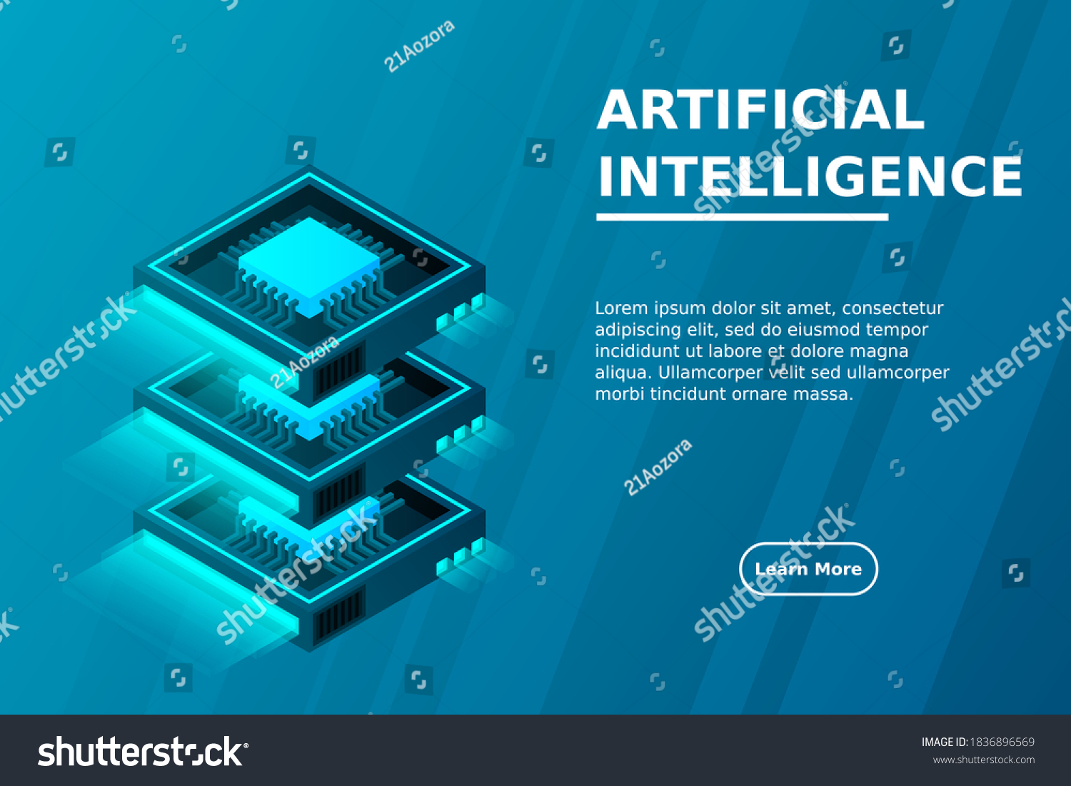 Quantum computer large data processing server room artificial intelligence data base concept the ...