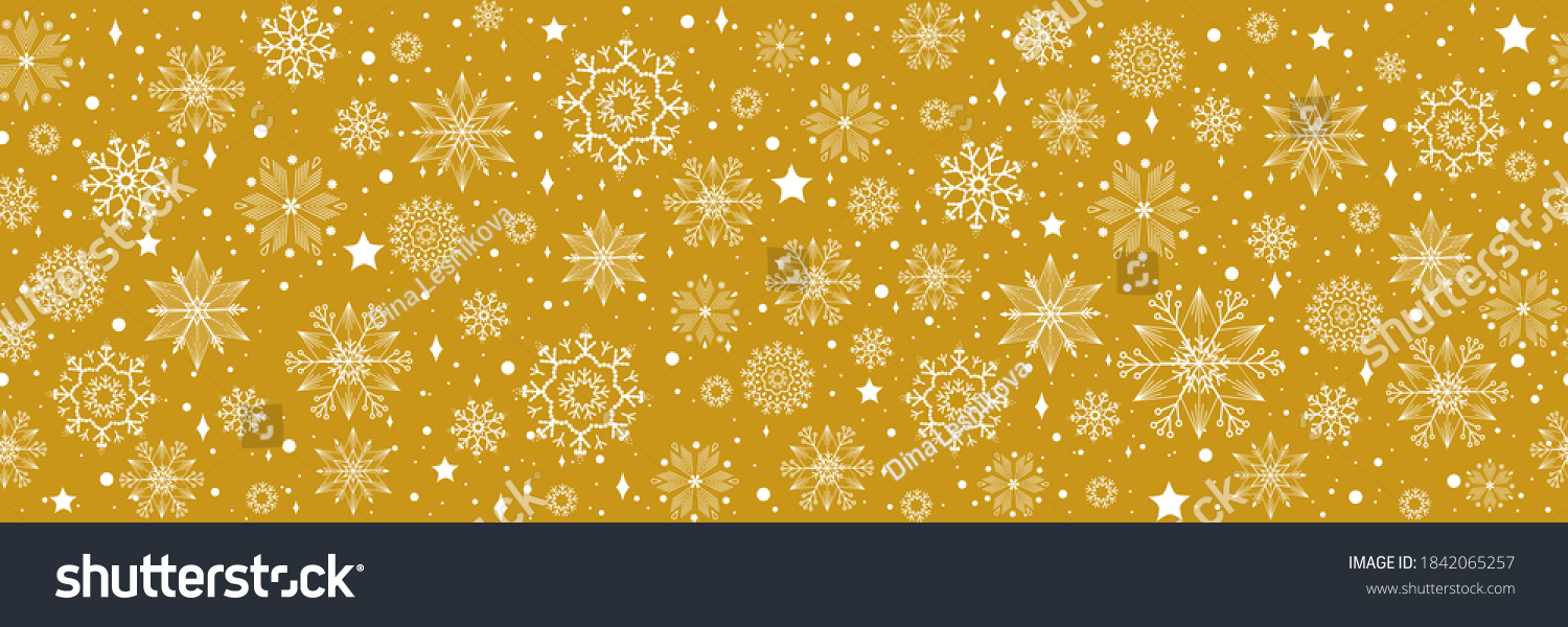 Design Yellow Christmas card with white snowflakes vector illustration ...