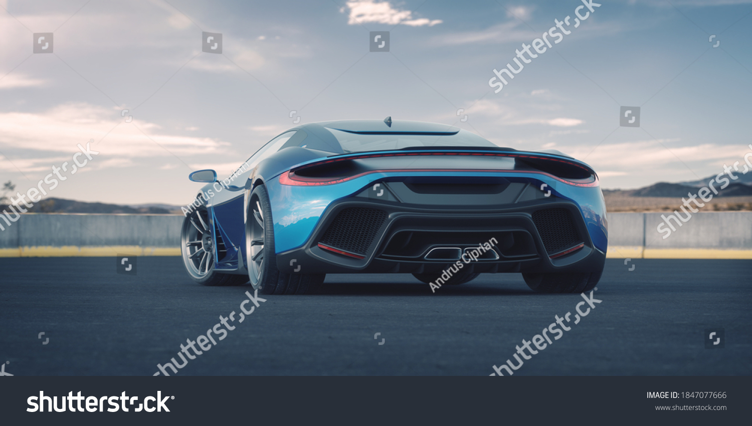 3D rendering of a brand-less generic concept car_站酷海洛_正版图片_视频_字体_音乐素材交易 ...