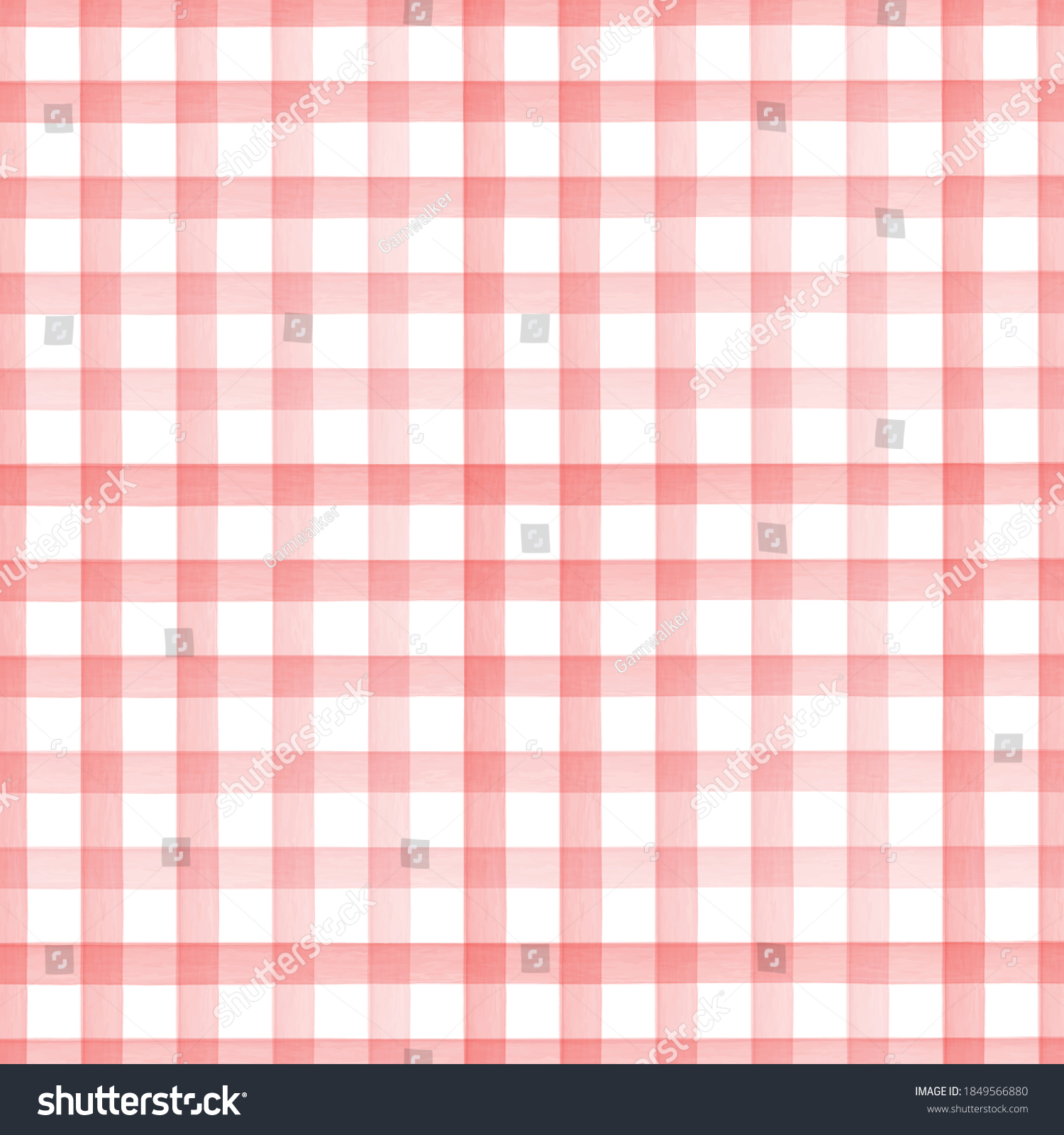 Pastel Red watercolor gingham pattern. Watercolor pattern pastel with ...