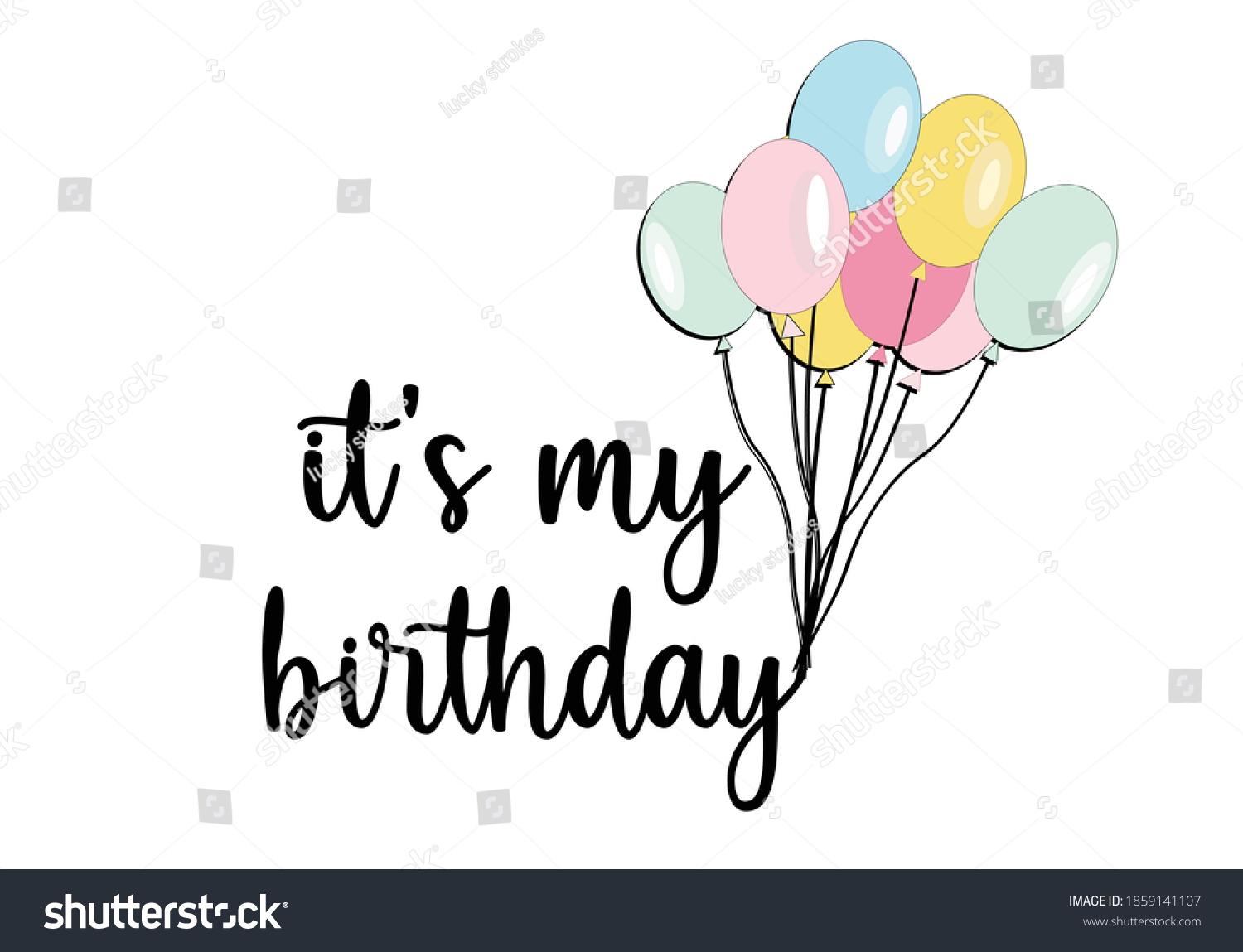 it is my birthday with balloon vector design_站酷海洛_正版图片_视频_字体_音乐素材交易平台_站 ...