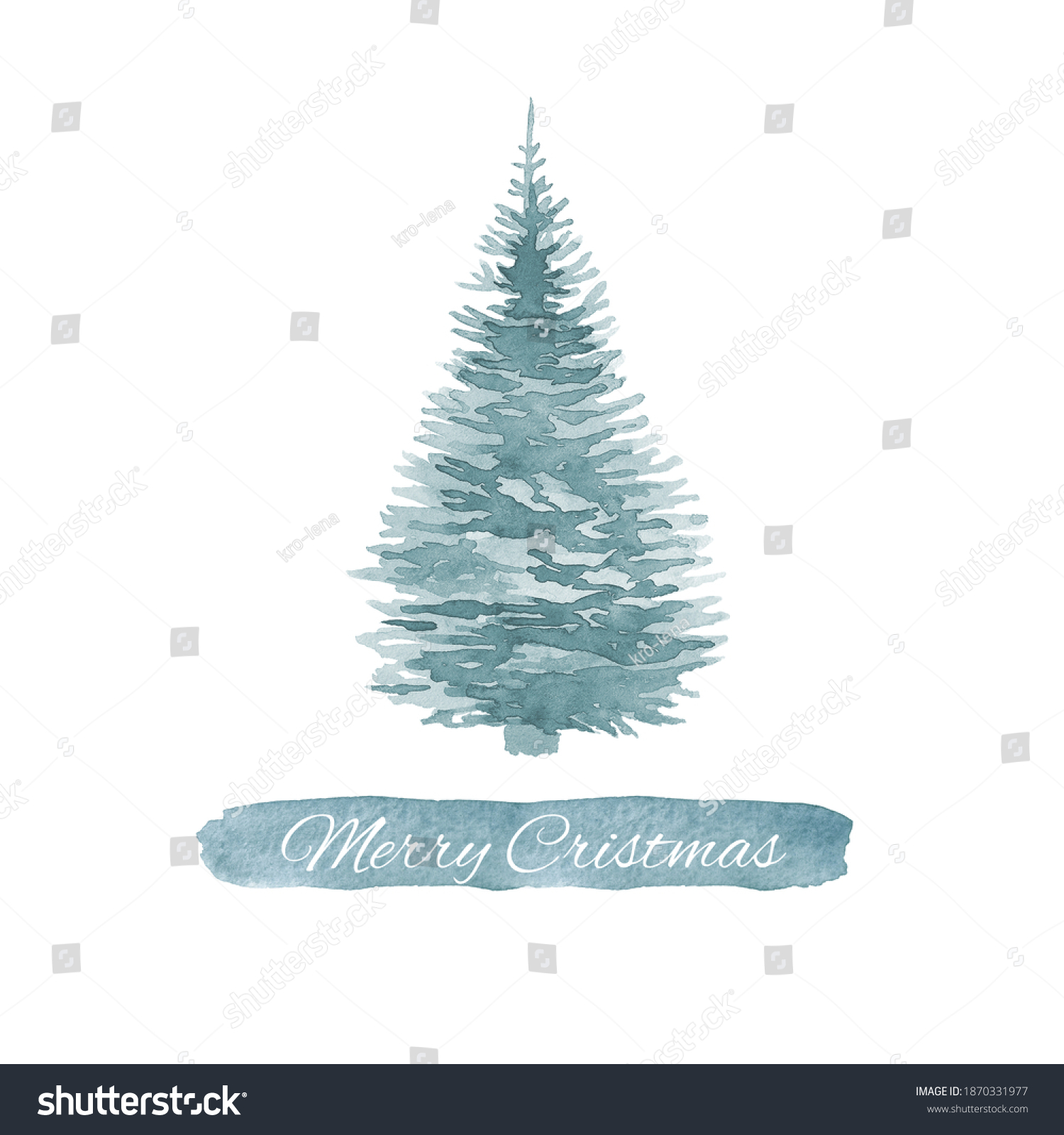Watercolor Christmas card with Christmas tree_站酷海洛_正版图片_视频_字体_音乐素材交易平台 ...