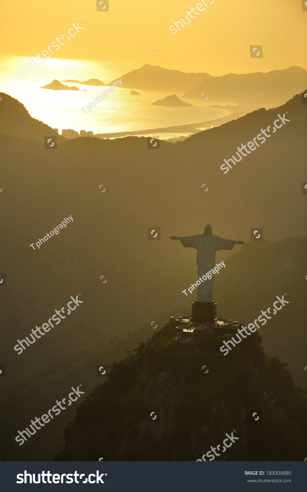 Rio de Janeiro RJ Brazil-December 6 2012: Aerial view of Christ symbol ...