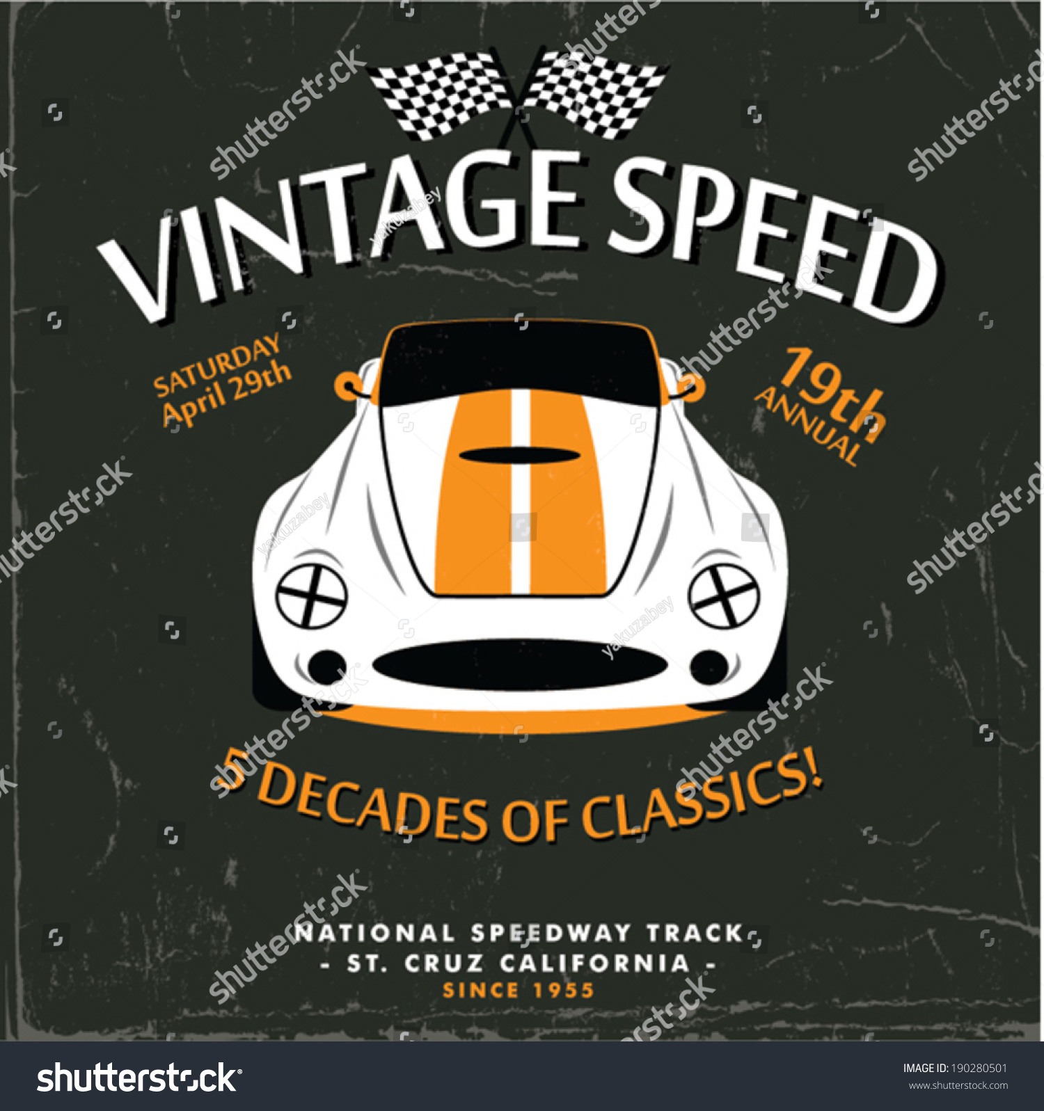 Vintage Race Poster print. Apparel design. vector illustration_站酷海洛_正版 ...