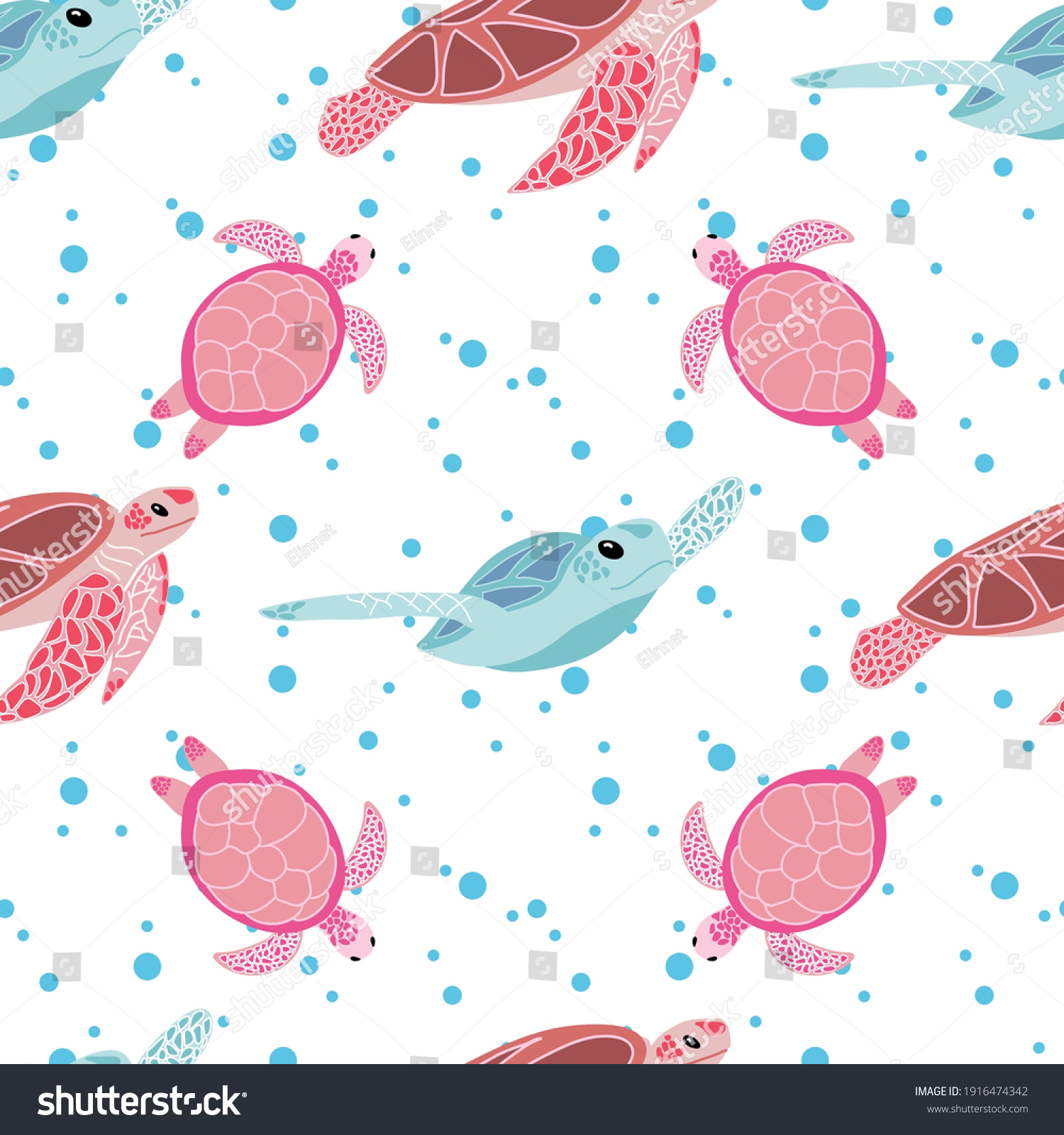 Sea turtles vector repeat pattern-02_站酷海洛_正版图片_视频_字体_音乐素材交易平台_站酷旗下品牌