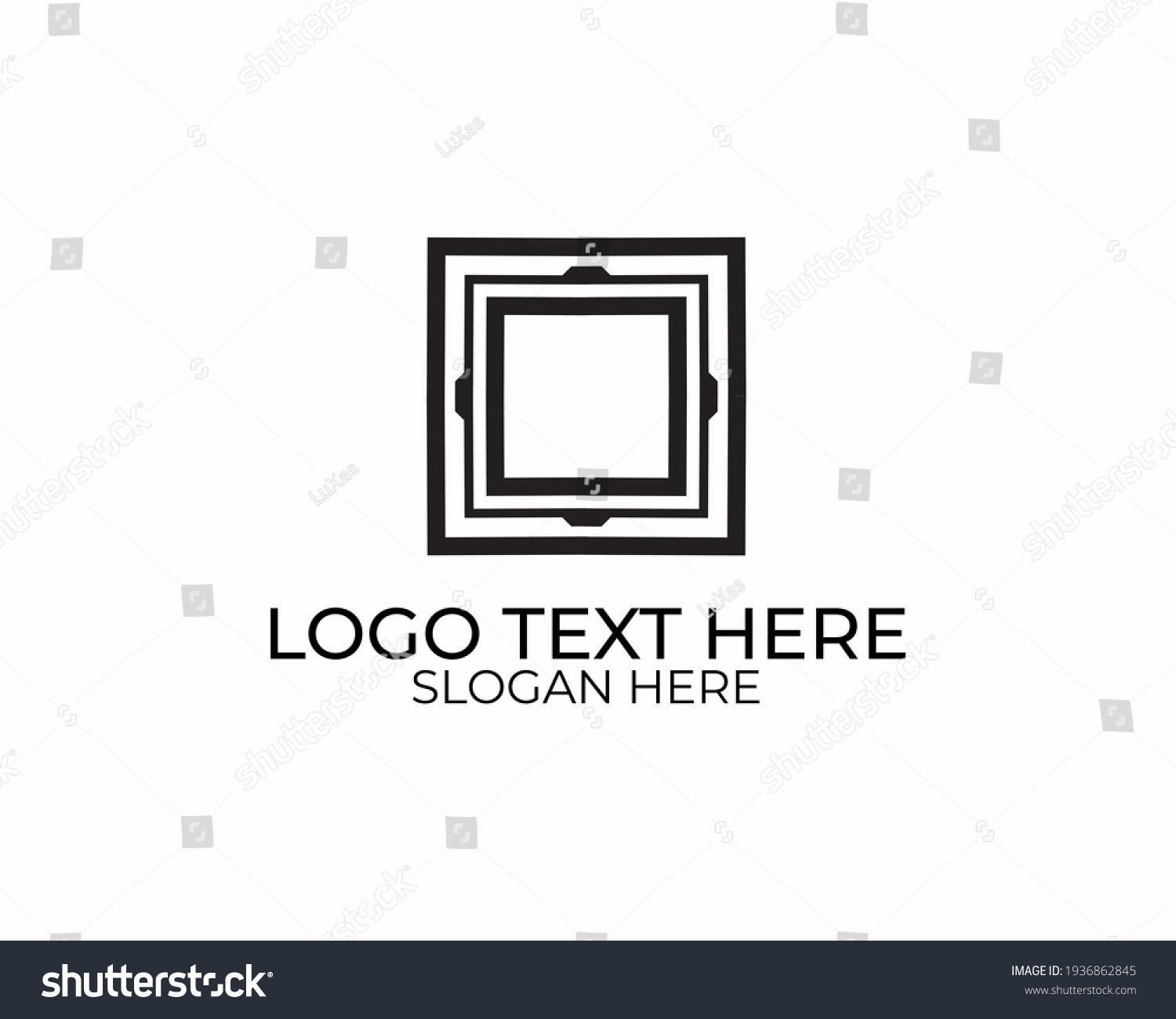 square outline logo. Can be used as company and product logos. simple ...