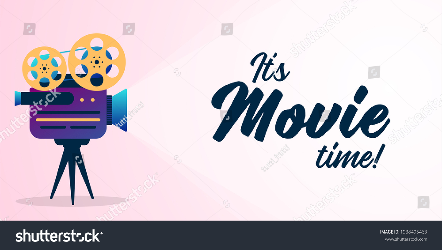Lovely movie time concept with film projector and text area with sample ...