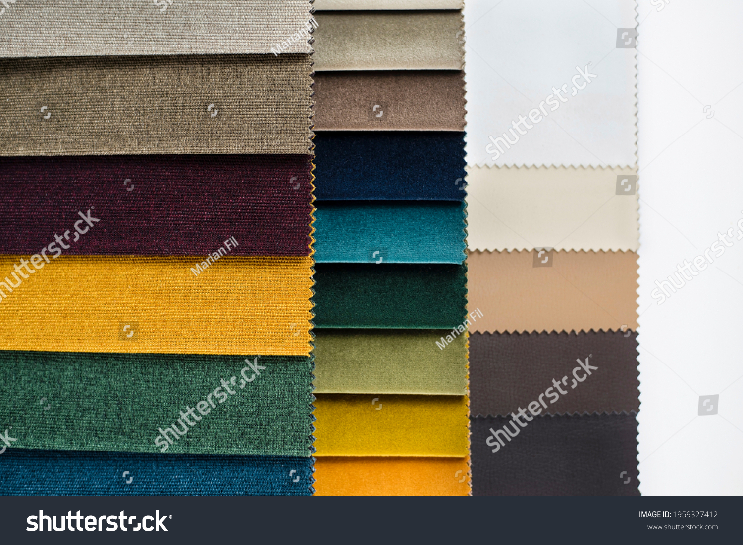 Catalog of fabrics to choose from the texture and color of the fabric ...
