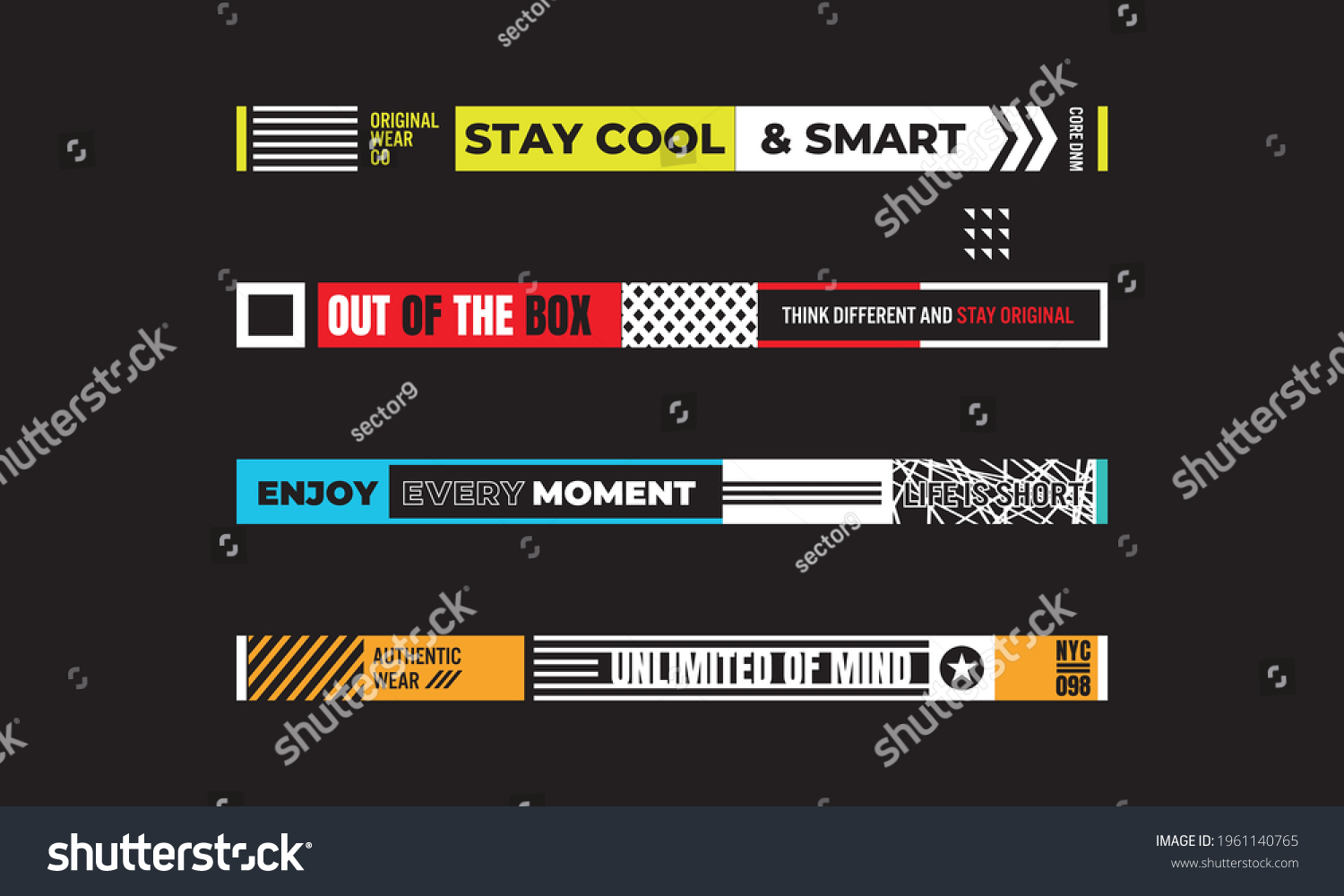simple set of horizontal slogan quotes for t shirt vintage designs for ...