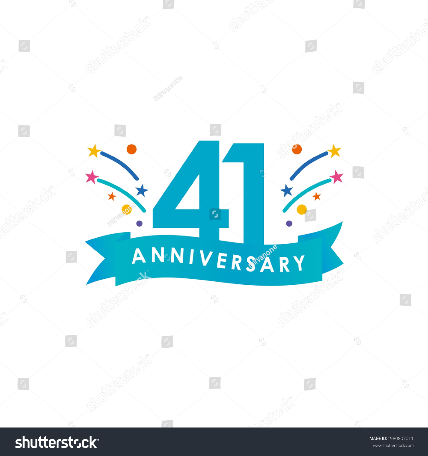 41 Years Anniversary Celebration Vector Template Design Illustration ...