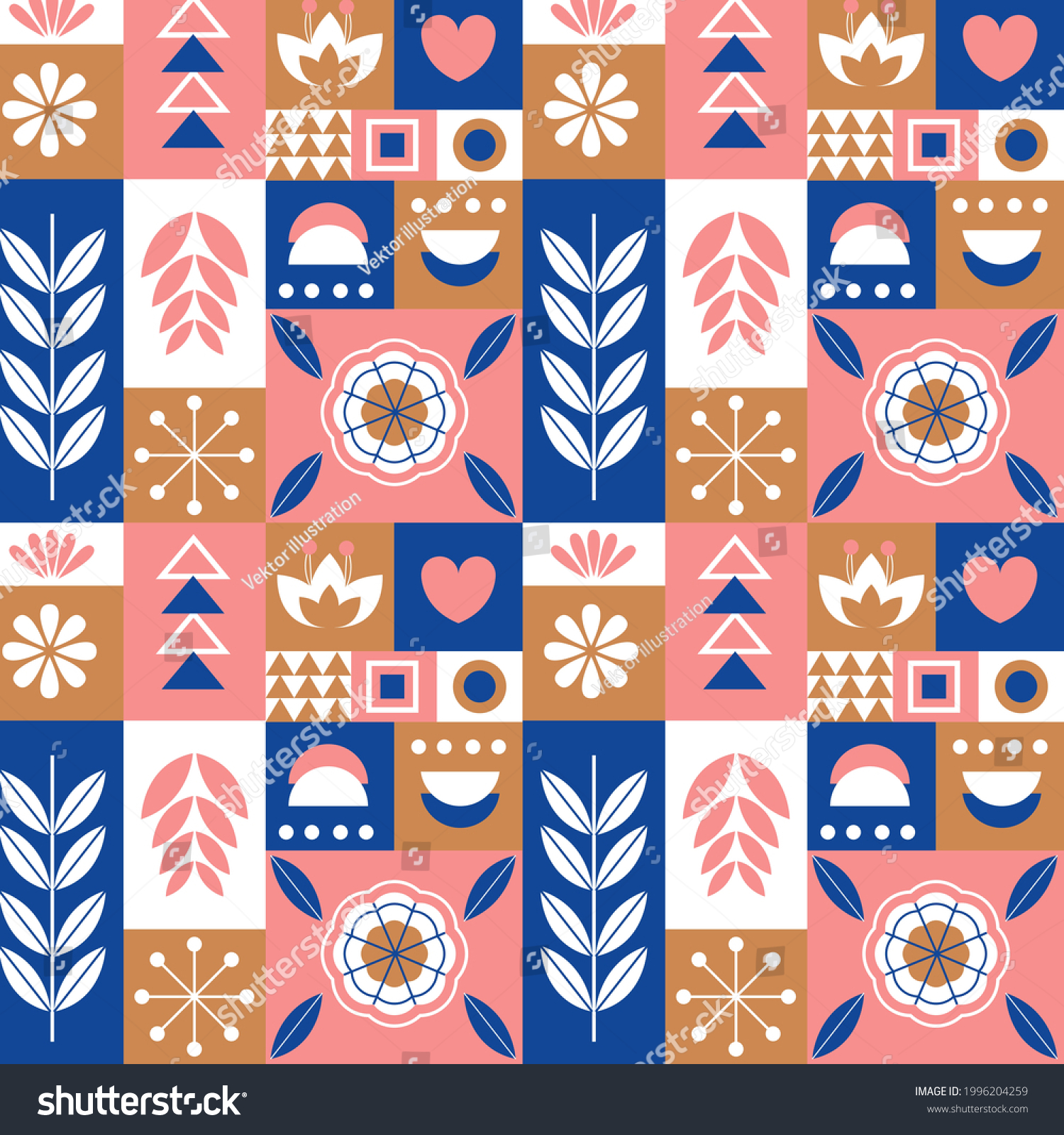 Scandinavian pattern design. Simple modern retro background. Minimalist ...