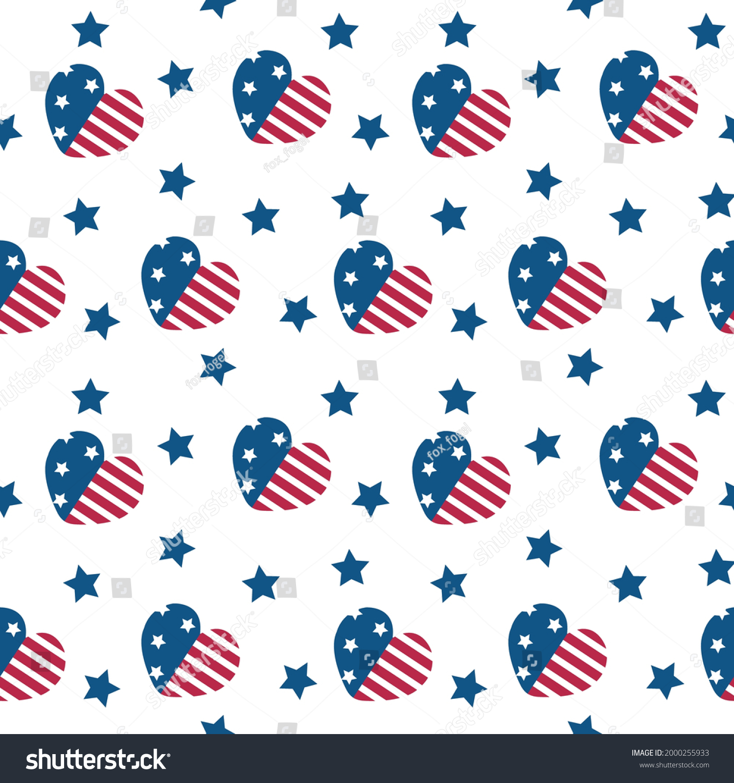 This is a patriotic seamless pattern for the 4th July. Happy ...