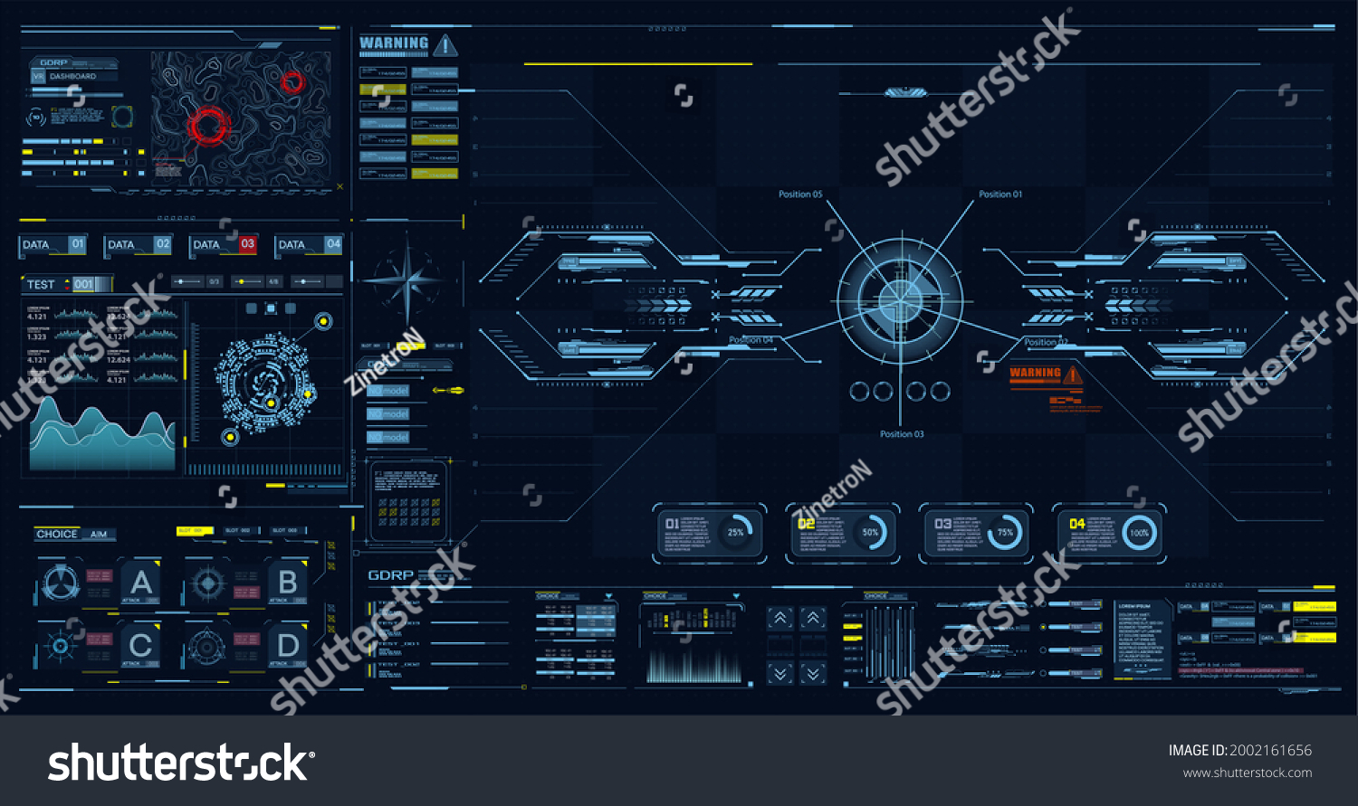 Advance HUD control center. Graphic Dashboard Head-up display and ...