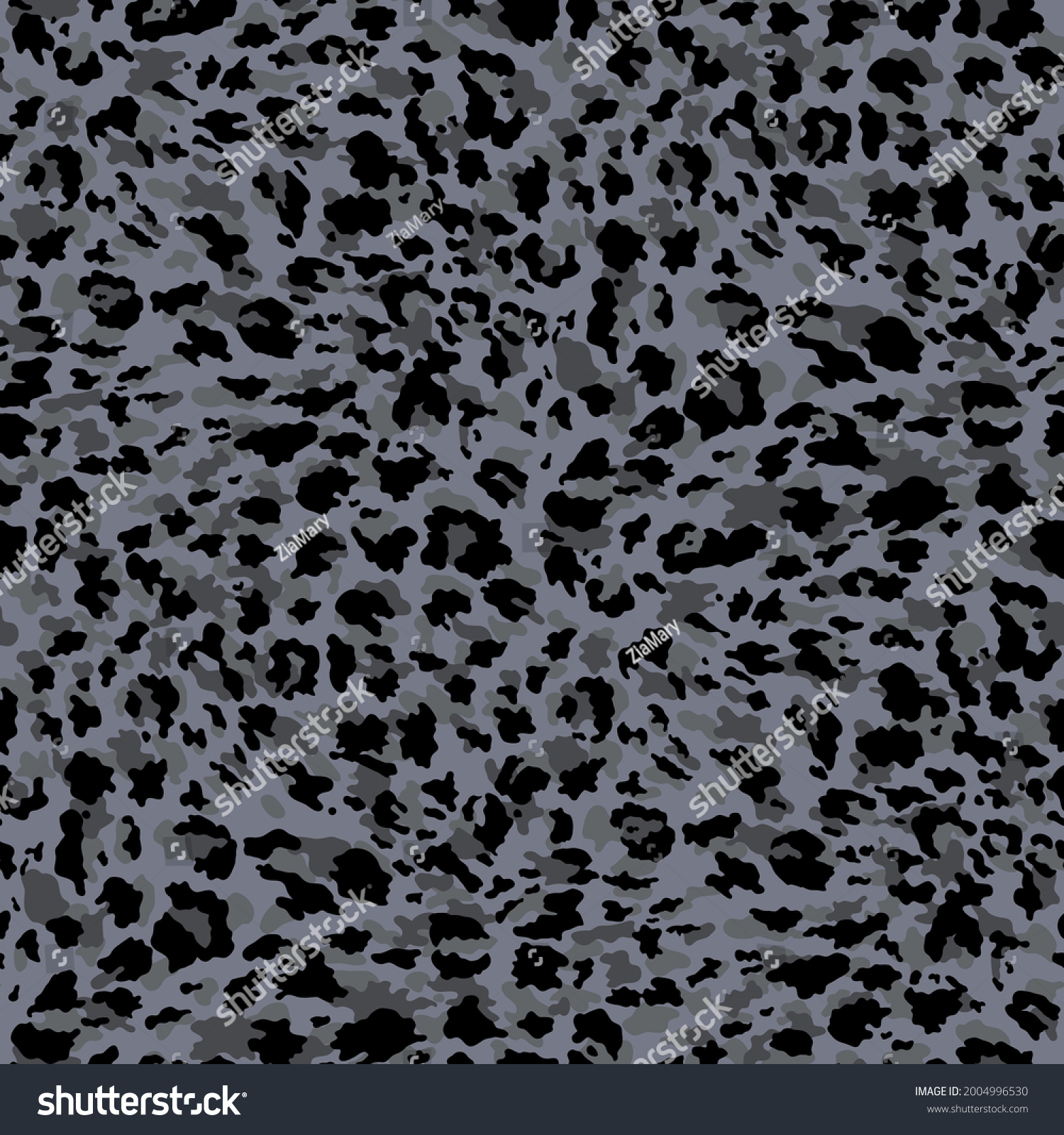Black leopard panther skin camouflage abstract vector seamless pattern ...