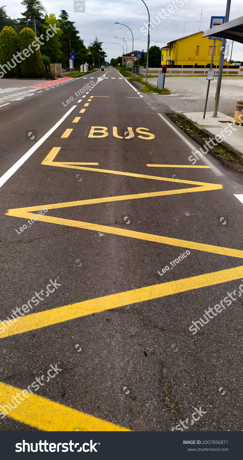 Regional road with bus stop Emilia Romagna Italy. High quality photo_站酷 ...