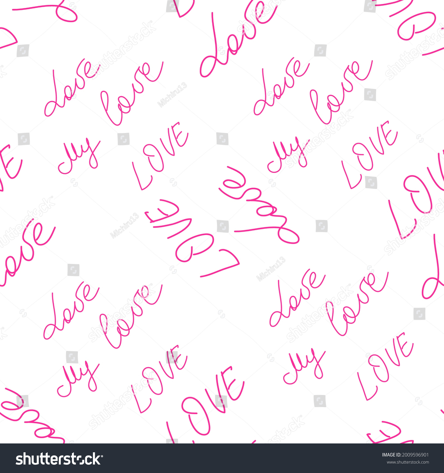 Love text Seamless pattern. Text backgrounds applicable in printing ...