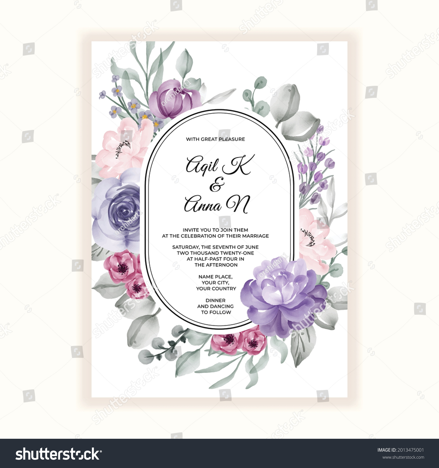 beautiful flower pink violet frame for wedding invitation_站酷海洛_正版图片_视频 ...