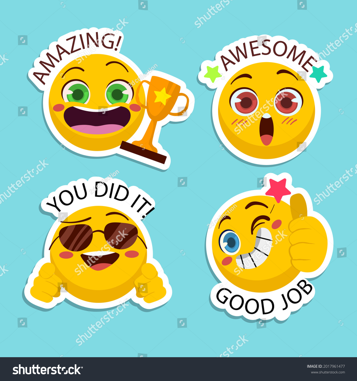 Job and great job stickers logo. School reward encouragement sign stamp ...