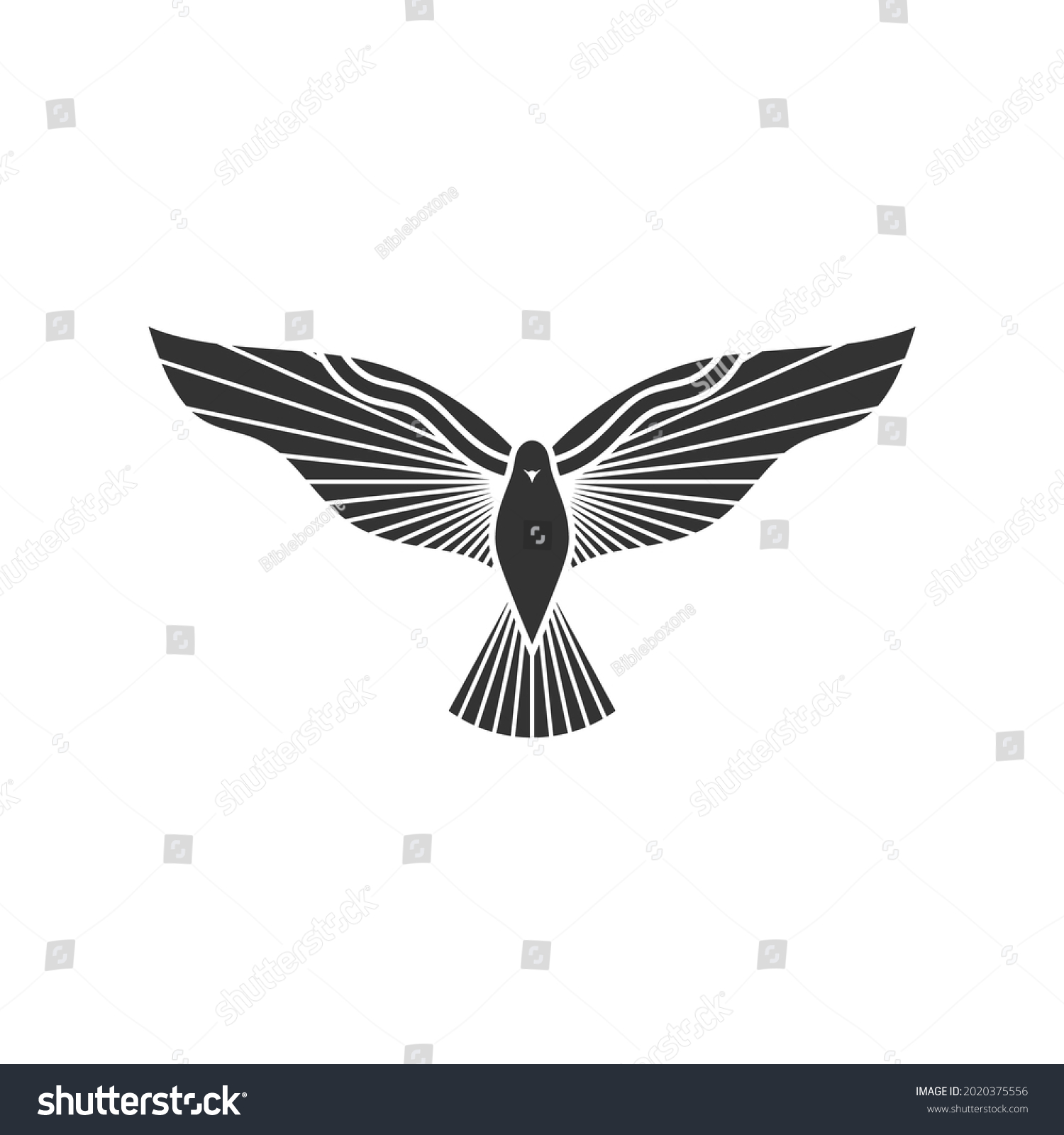Christian illustration. Church logo. The dove is a symbol of God's Holy ...