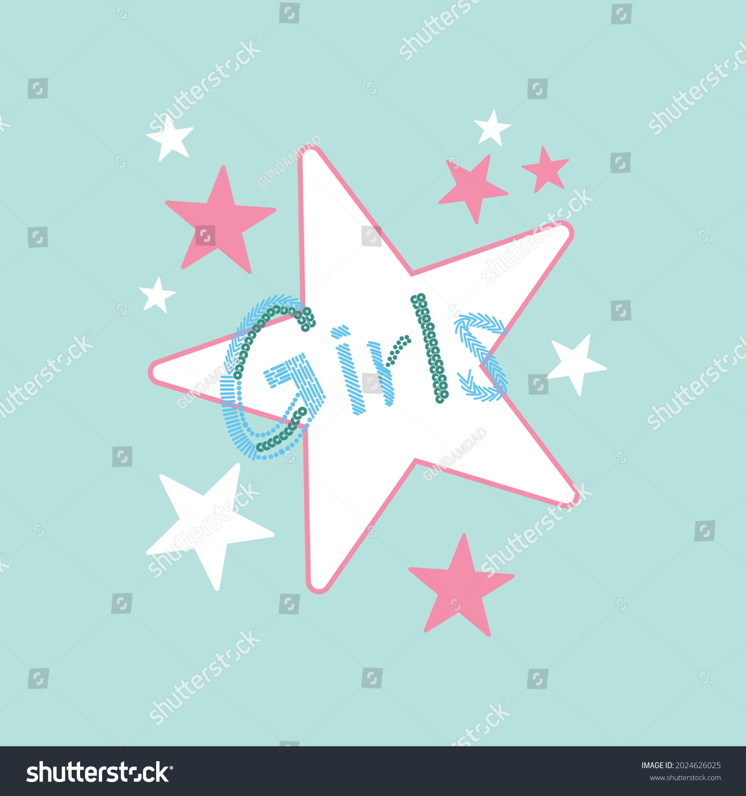 Girls star abstract Graphic design print t-shirts fashion vector poster ...
