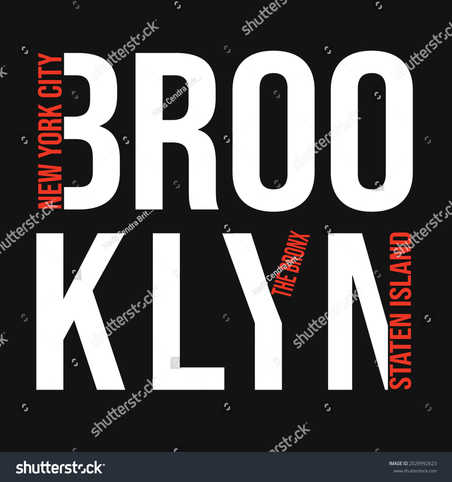 brooklyn new york city lettering typography design graphic for t-shirt ...