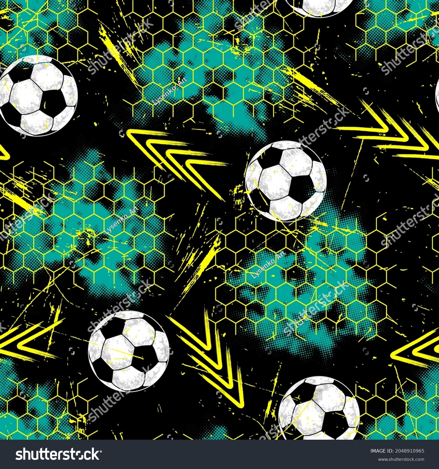 Soccer pattern for guys with ball and geometric elements_站酷海洛_正版图片_视频 ...