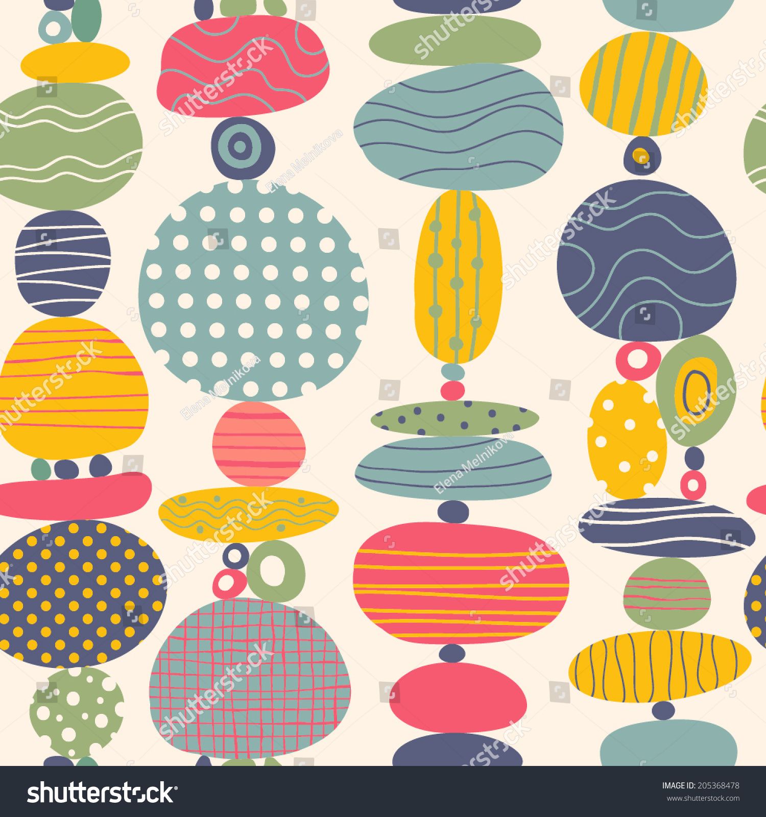 Simple bright pattern of abstract shapes. Vector seamless background._站 ...