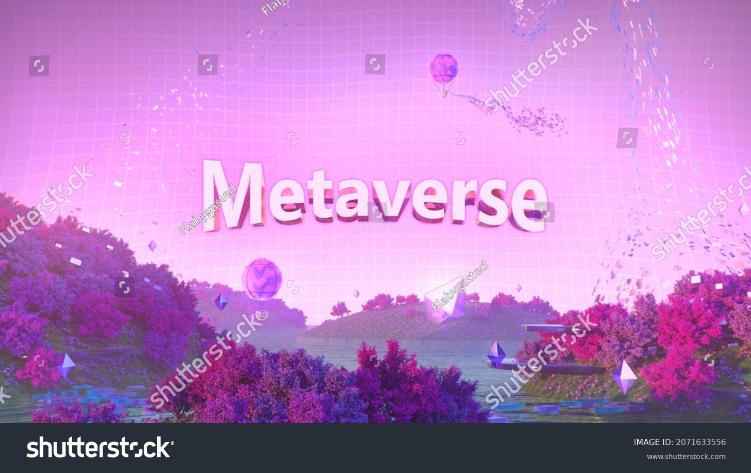 Entering the Metaverse a virtual world for work and play. 3D ...