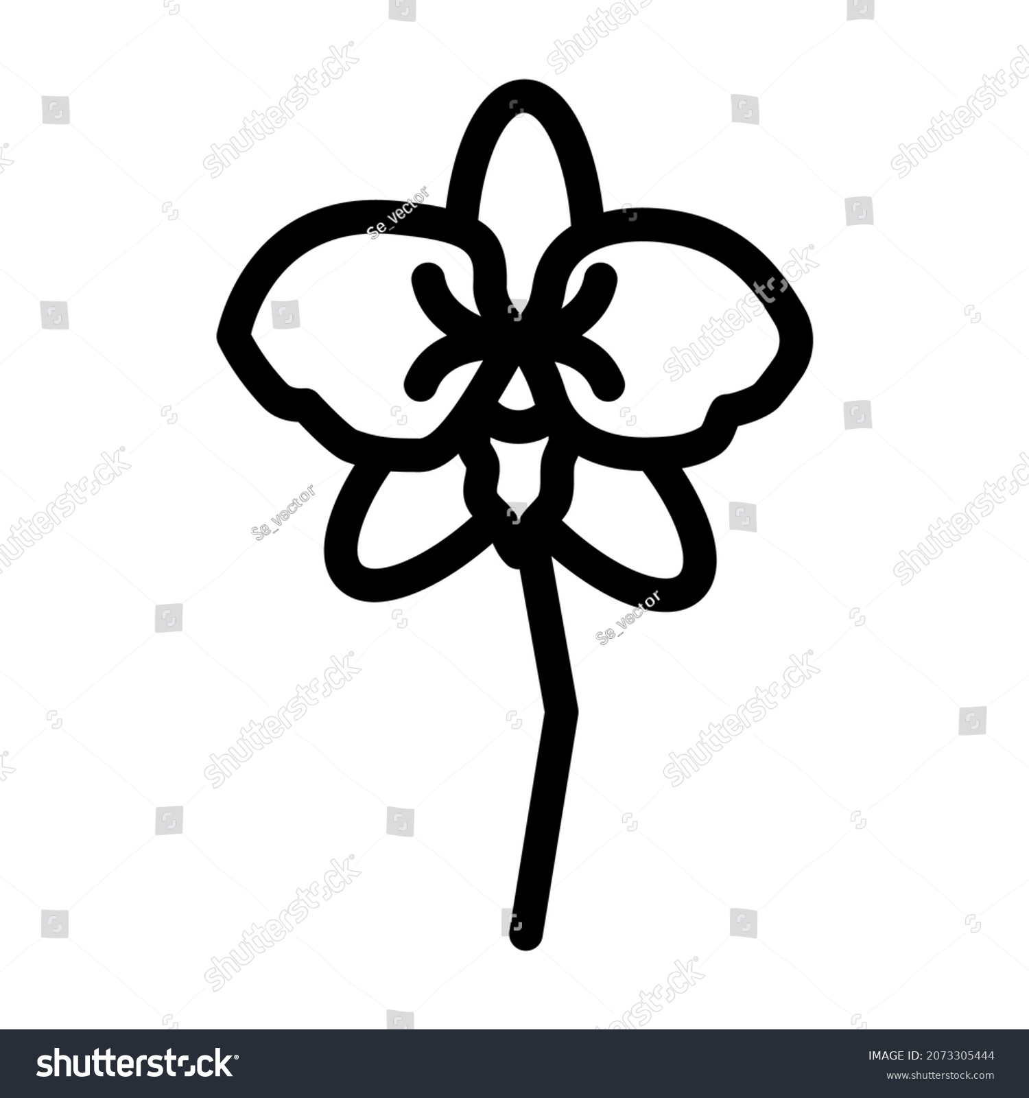 orchid aroma flower line icon vector. orchid aroma flower sign ...