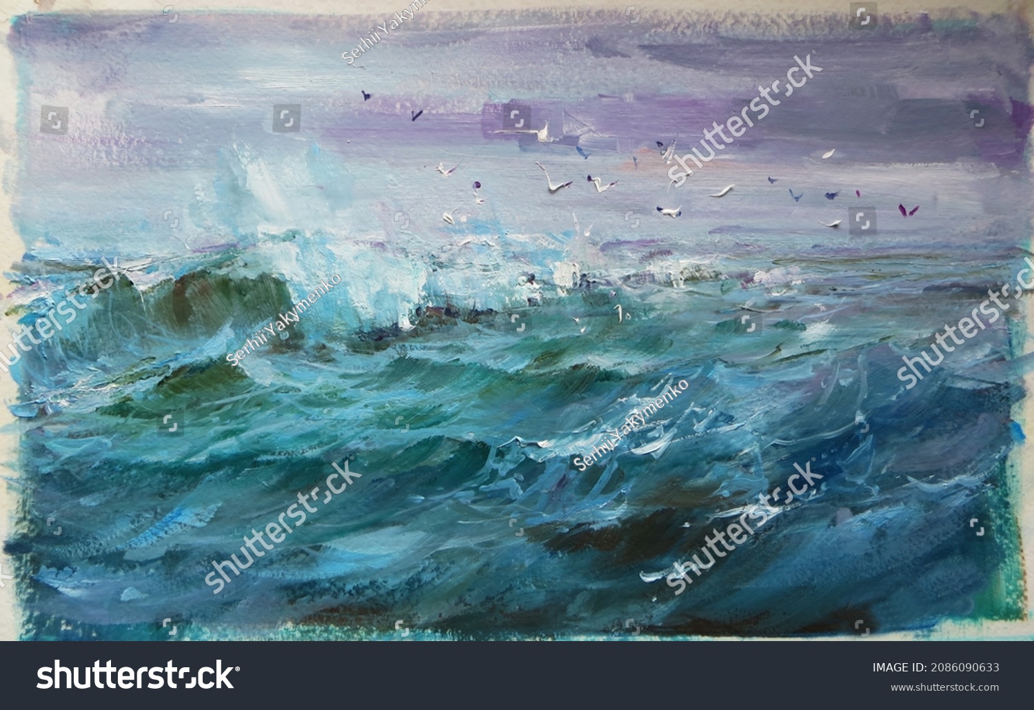 Photo of the painting "Sea. Study". Oil on canvas. _站酷海洛_正版图片_视频_字体_音乐 ...