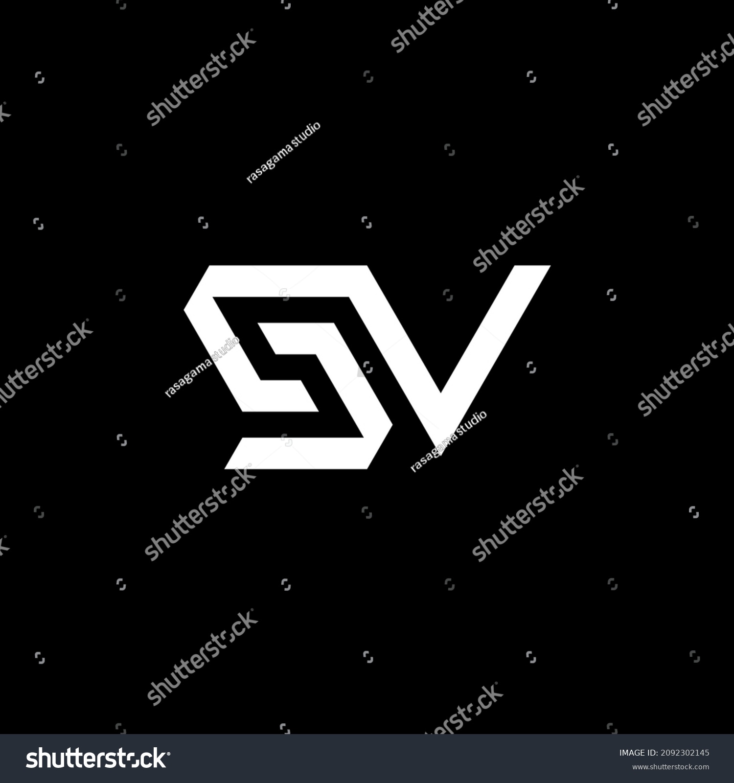 SV VS logo. the letter S and V perfectly combined into a new modern and ...