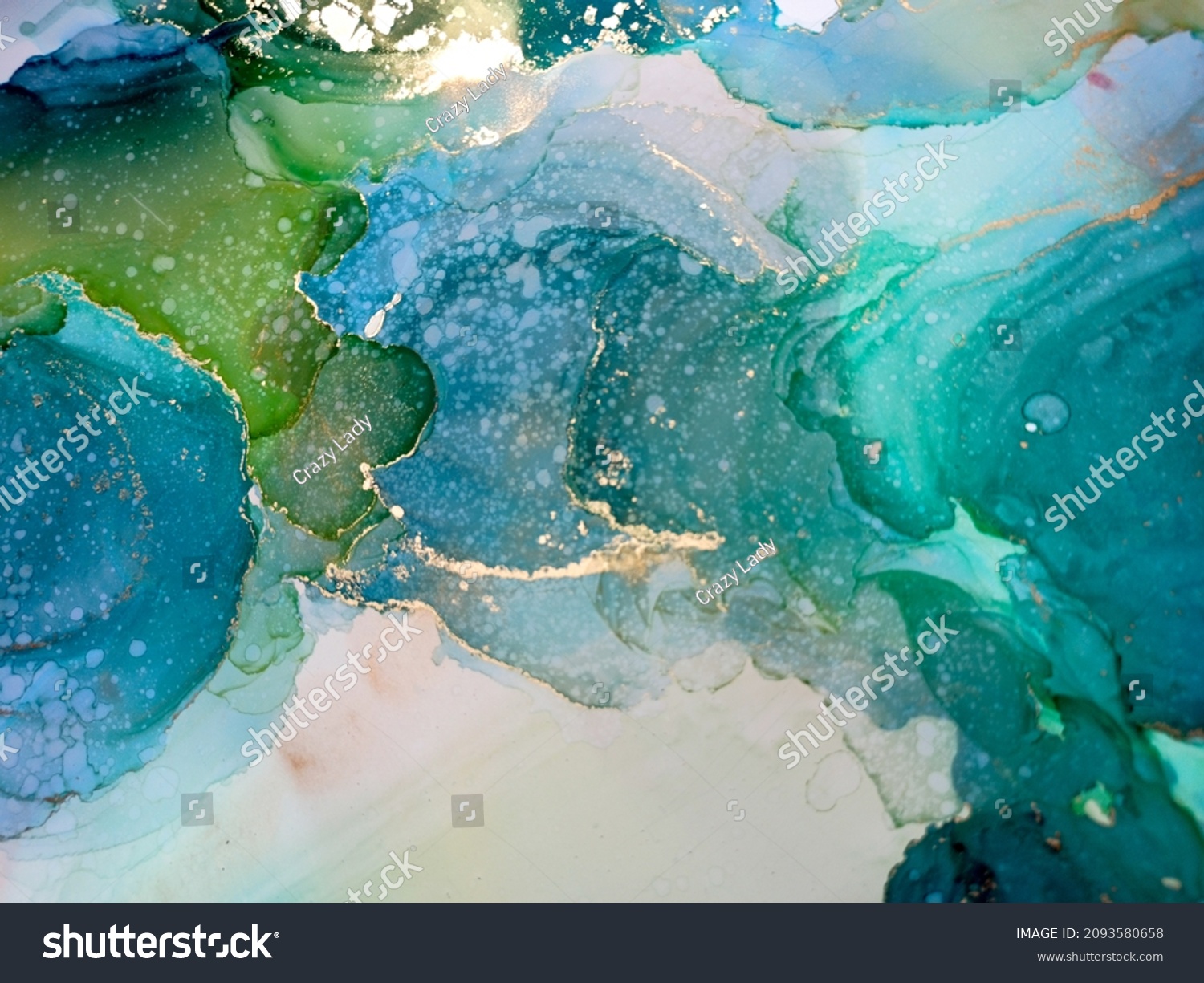 Blue Alcohol Ink Mix. Spot Abstract. Aqua Alcohol Ink Mix. Oil Water ...