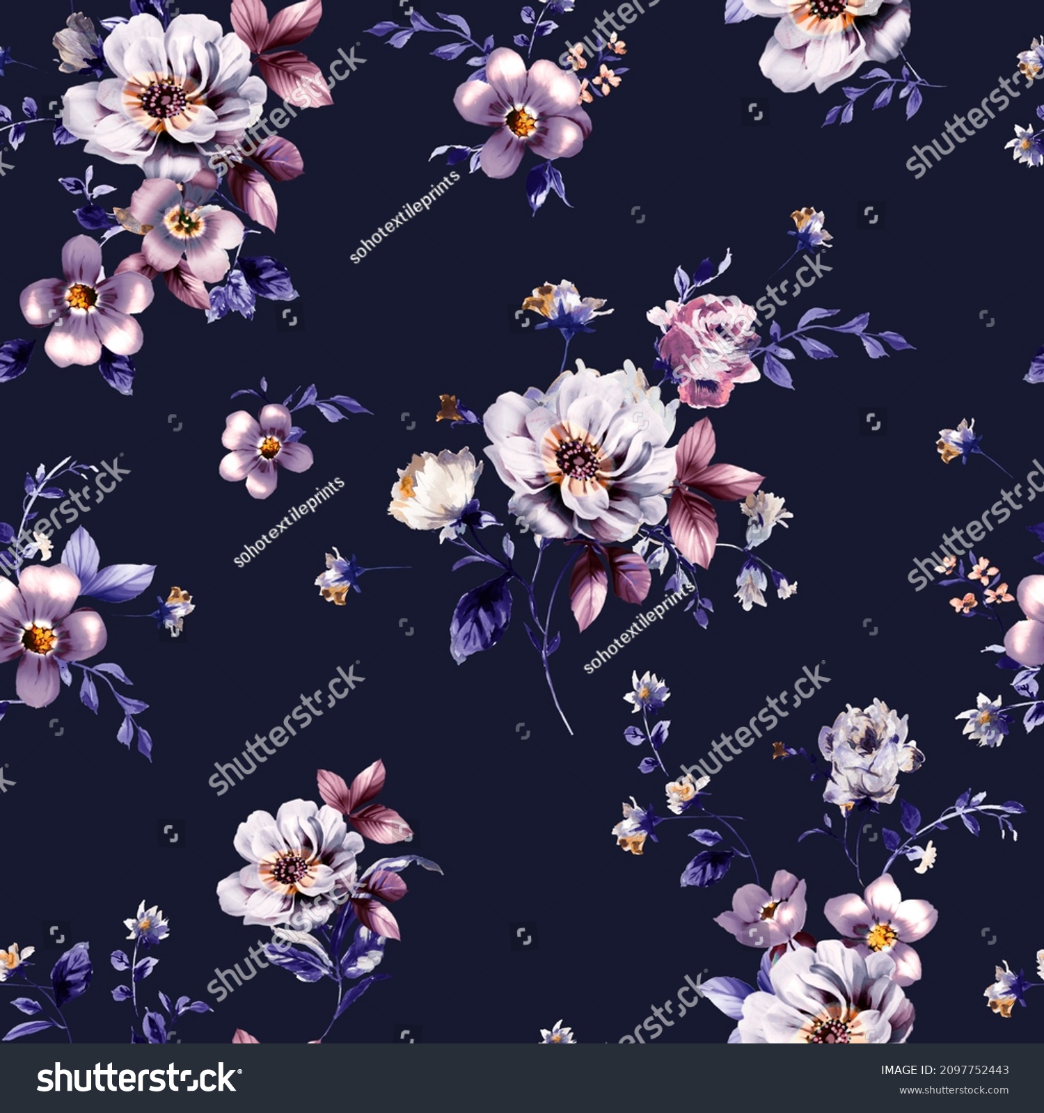 Seamless Abstract Flowers Pattern. Elegant Floral Pattern. Abstract ...