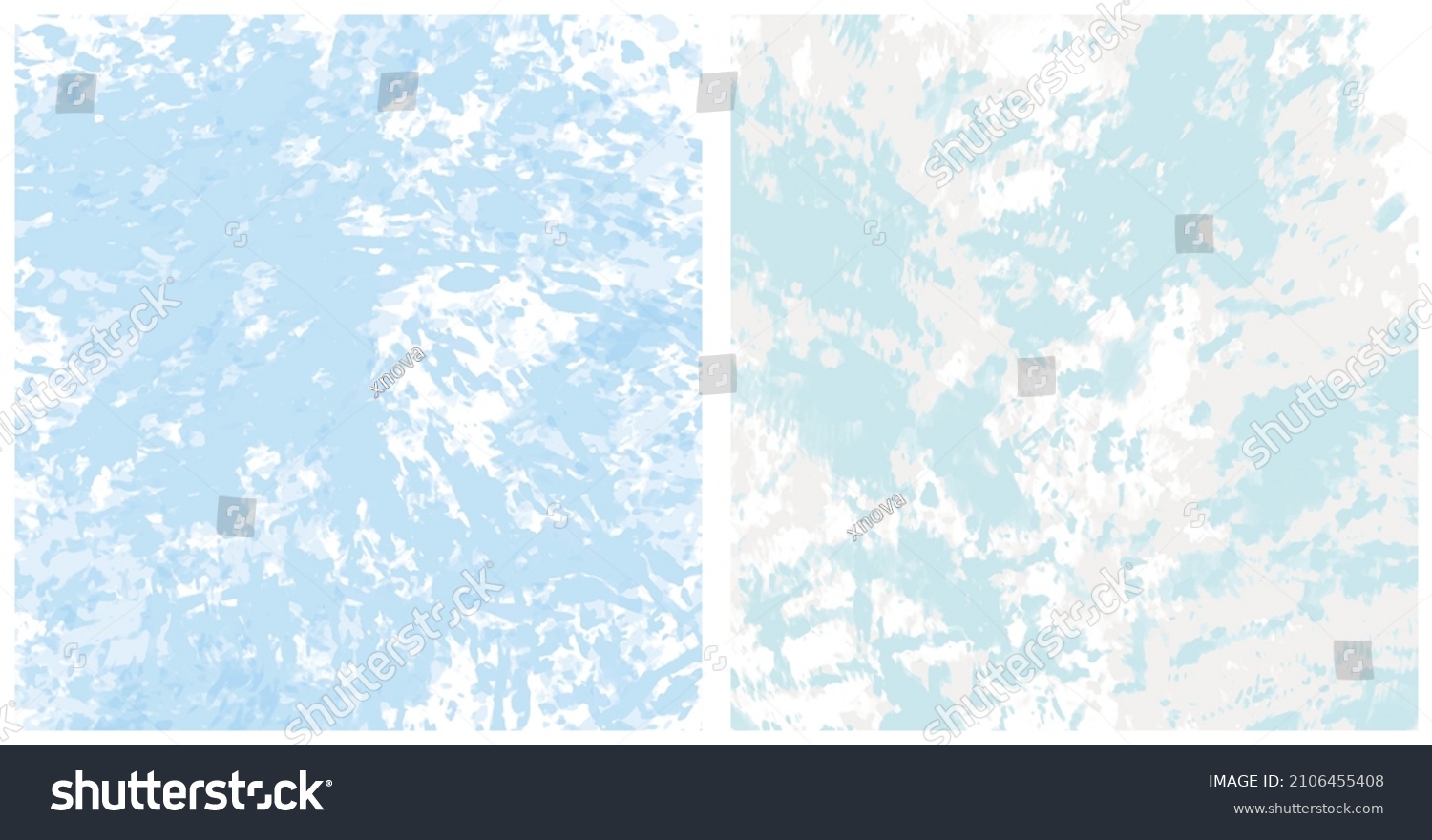 Set of 2 Abstract Painting Style Vector Layouts. Light Blue and Beige ...