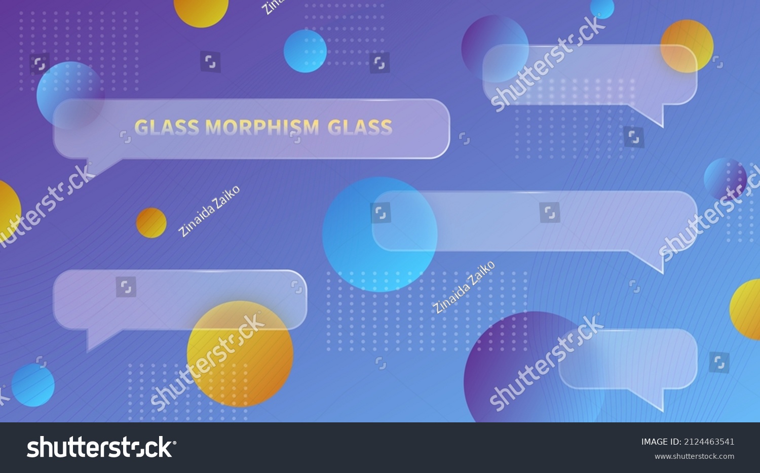 Chat dialog boxes in glass morphism effect style. Transparent frosted ...